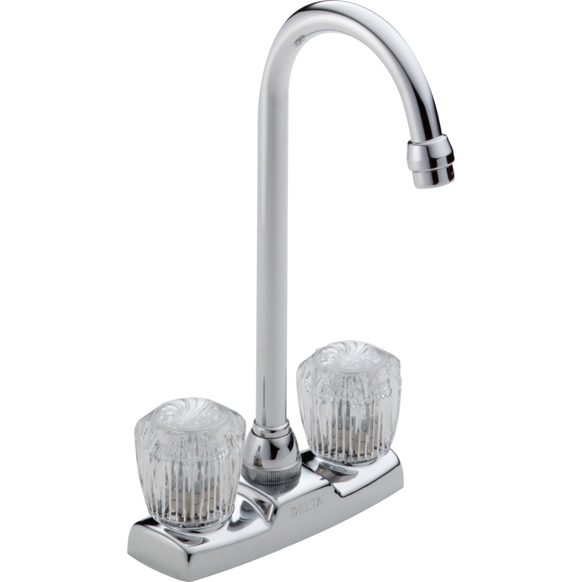 Delta Gooseneck Spout Two Handle Knob Chrome Bar / Prep Sink Faucet 55 ...