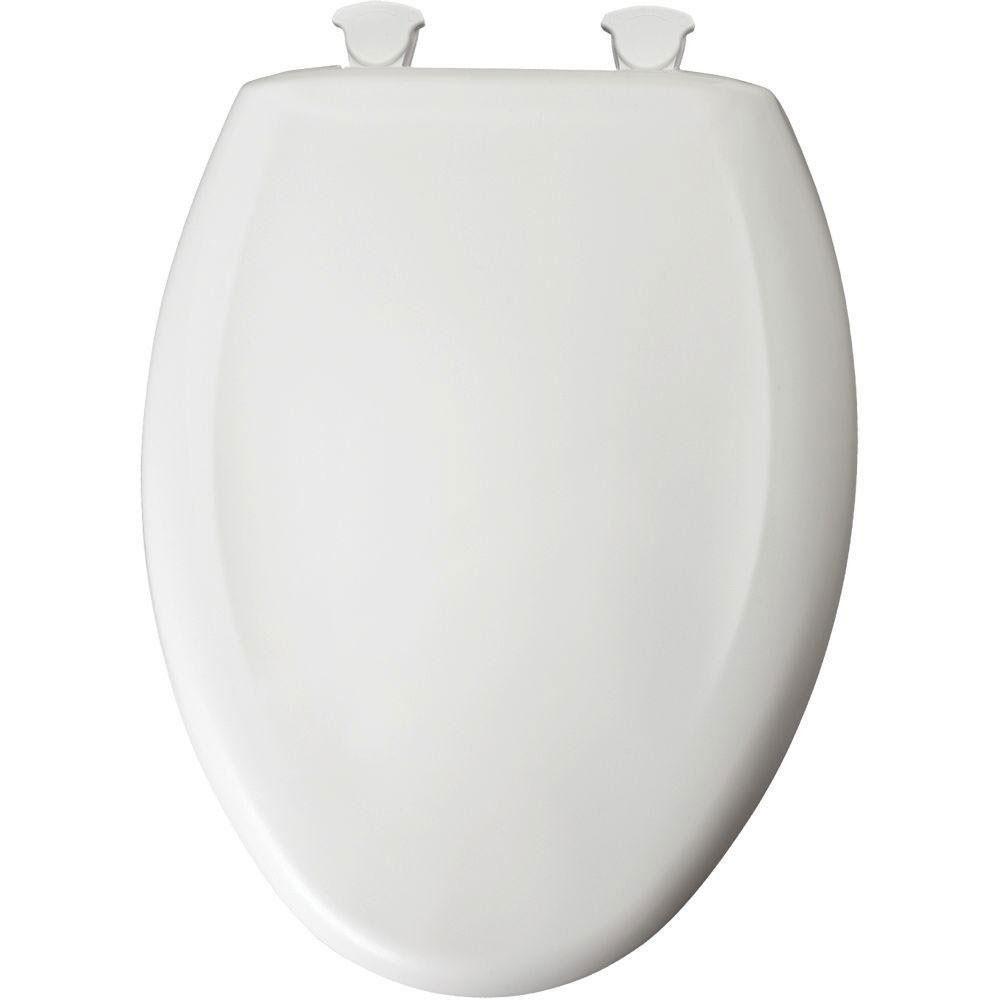 Bemis Slow Close STA-TITE White Easy Clean Elongated Closed Front Toil ...