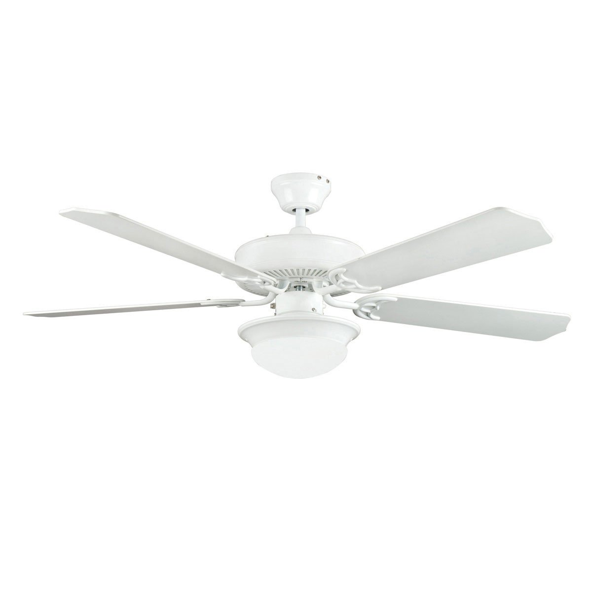 Concord Fans 52" Modern Energy Saver White Ceiling Fan with Round Ligh ...