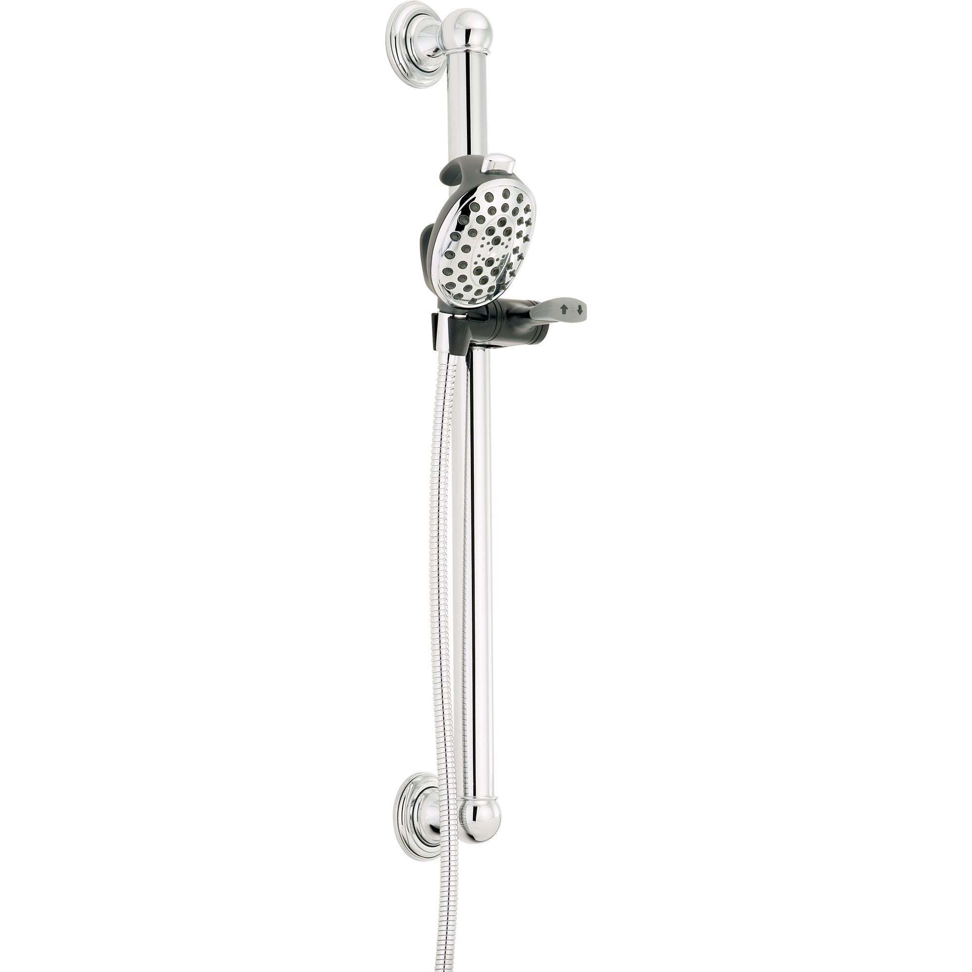 Delta ADA Compliant 4-Spray Palm Grip Hand Shower with Chrome Grab Bar ...
