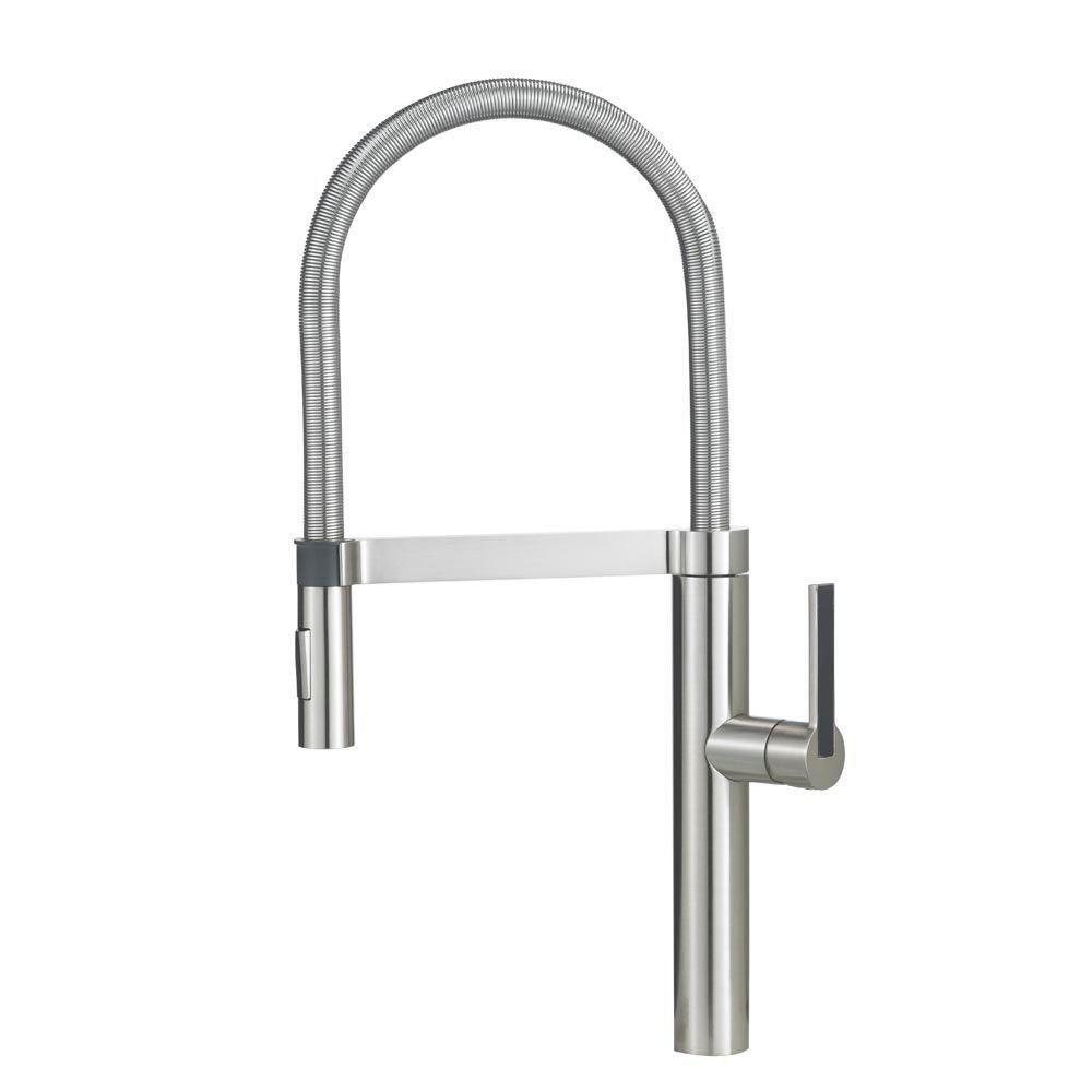 Blanco Culina Semi-Pro Single-Handle Kitchen Faucet in Stainless 53801 ...