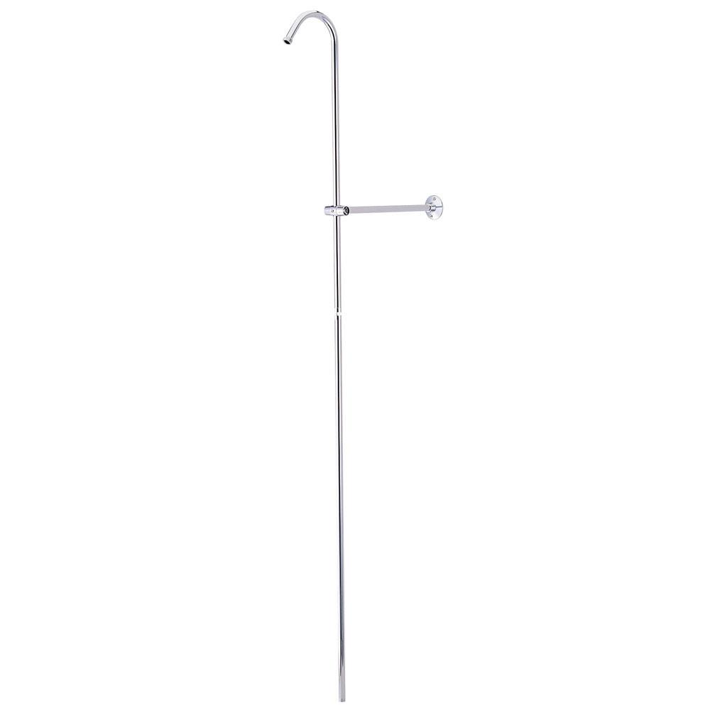 Kingston Brass Chrome Shower Riser And Wall Support for Clawfoot Tub F ...