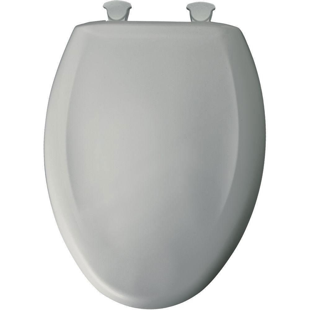 Bemis Slow Close STA-TITE Elongated Closed Front Toilet Seat in Ice Gr ...