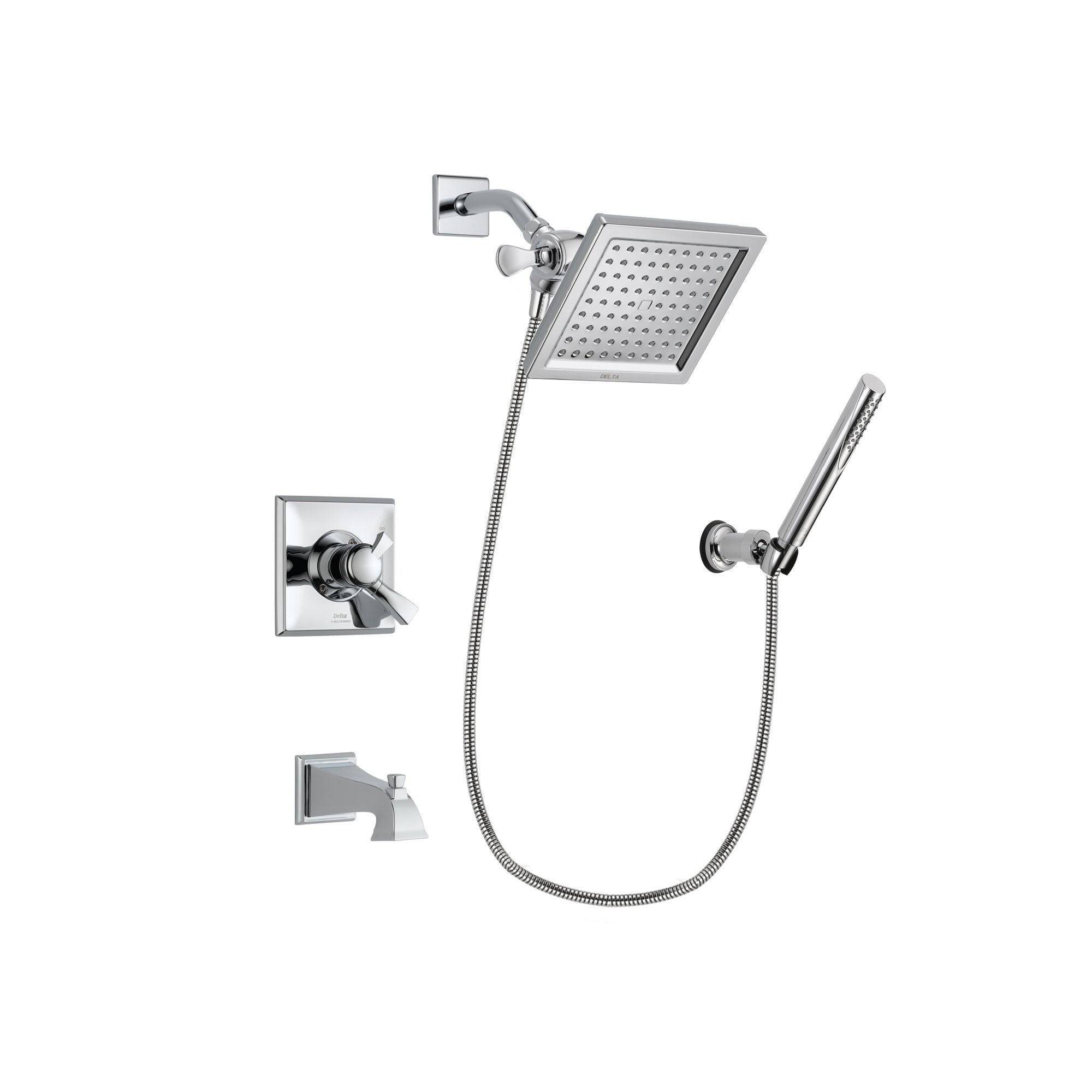 Delta Dryden Chrome Tub and Shower Faucet System with Hand Shower DSP0 ...