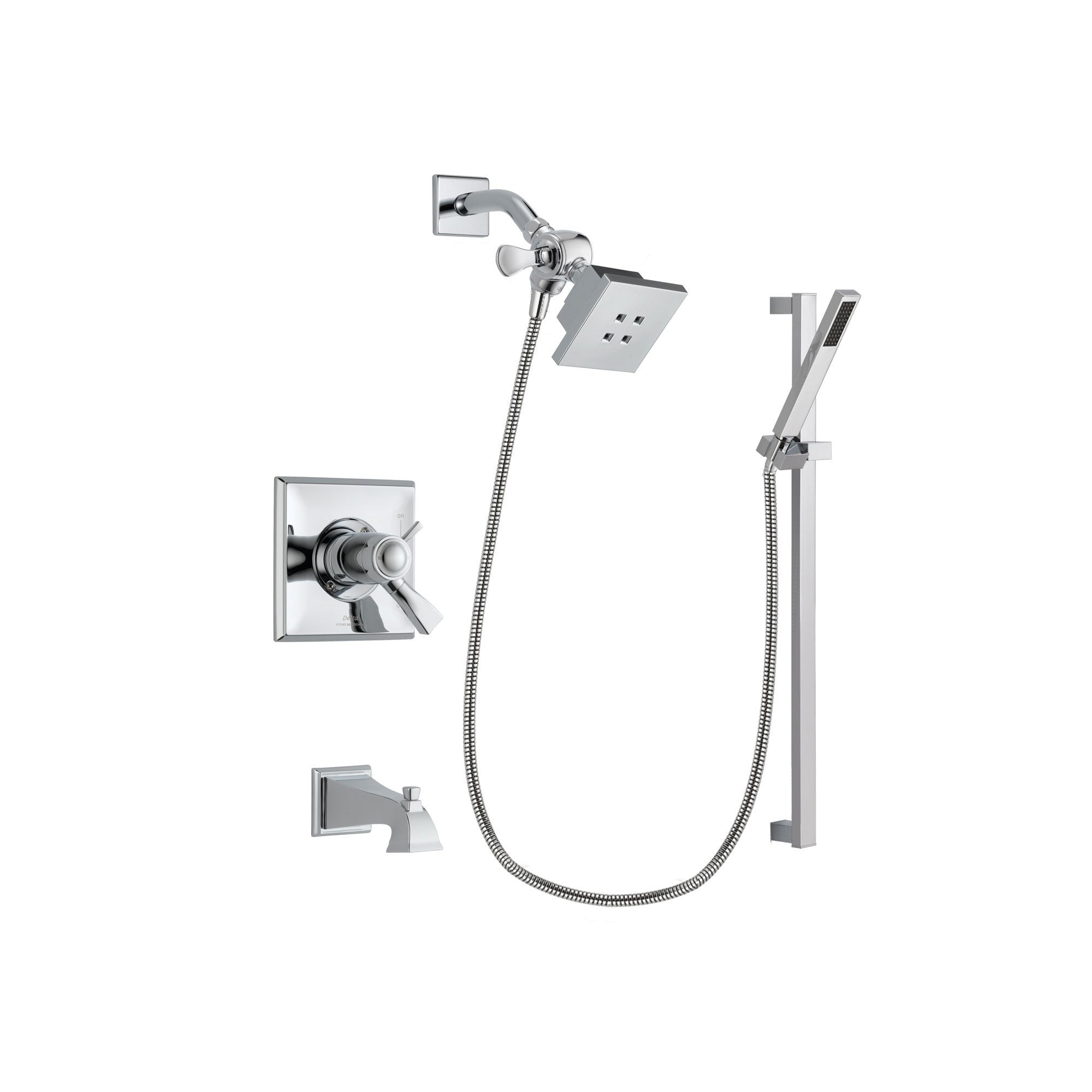 Delta Dryden Chrome Tub and Shower Faucet System with Hand Shower DSP0 ...