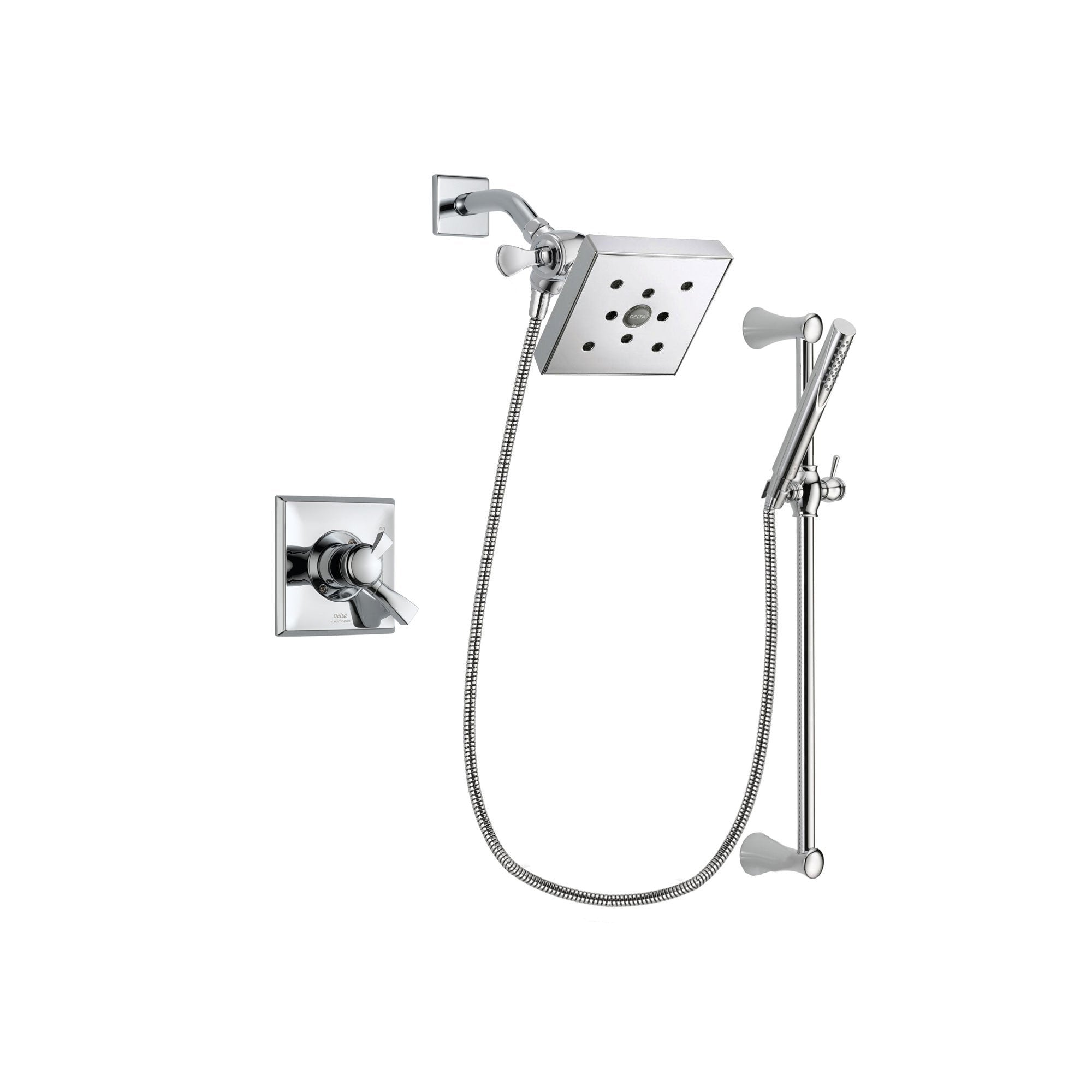 Delta Dryden Chrome Shower Faucet System w/ Shower Head and Hand Showe ...