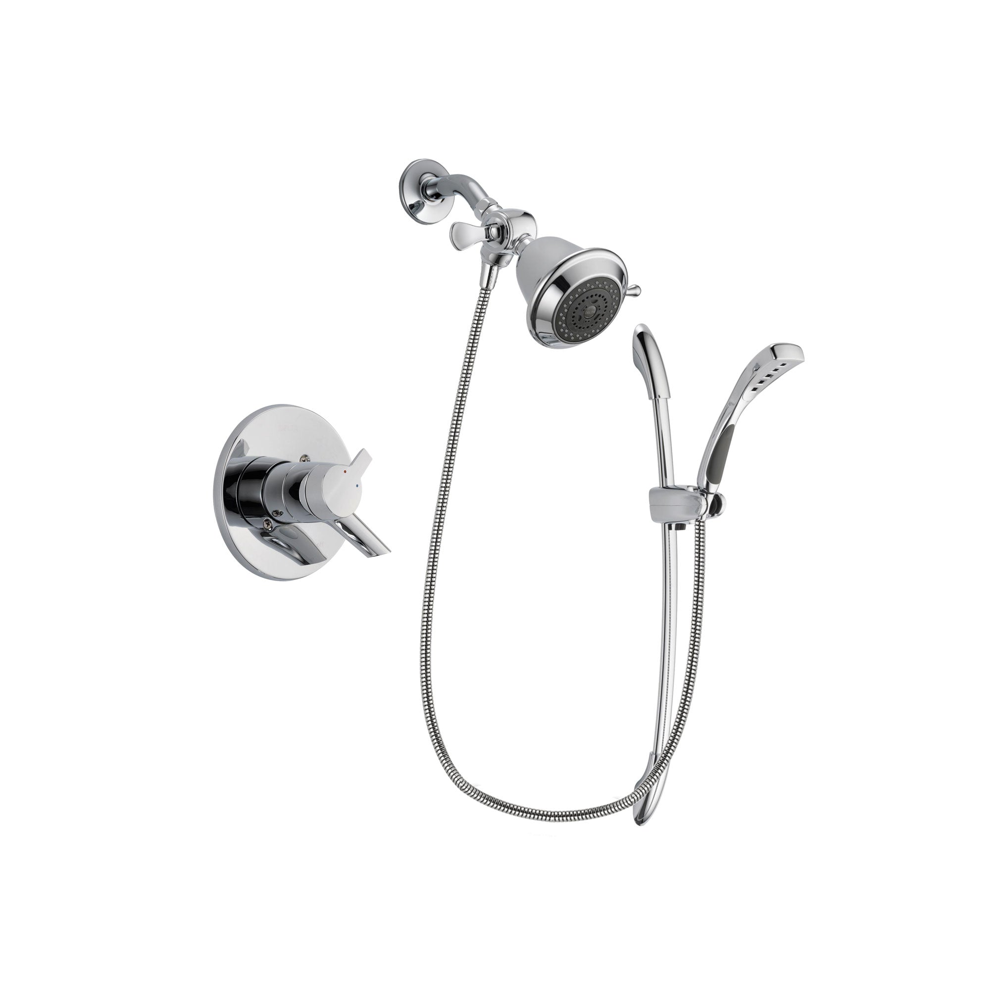 Delta Compel Chrome Finish Dual Control Shower Faucet System Package w ...