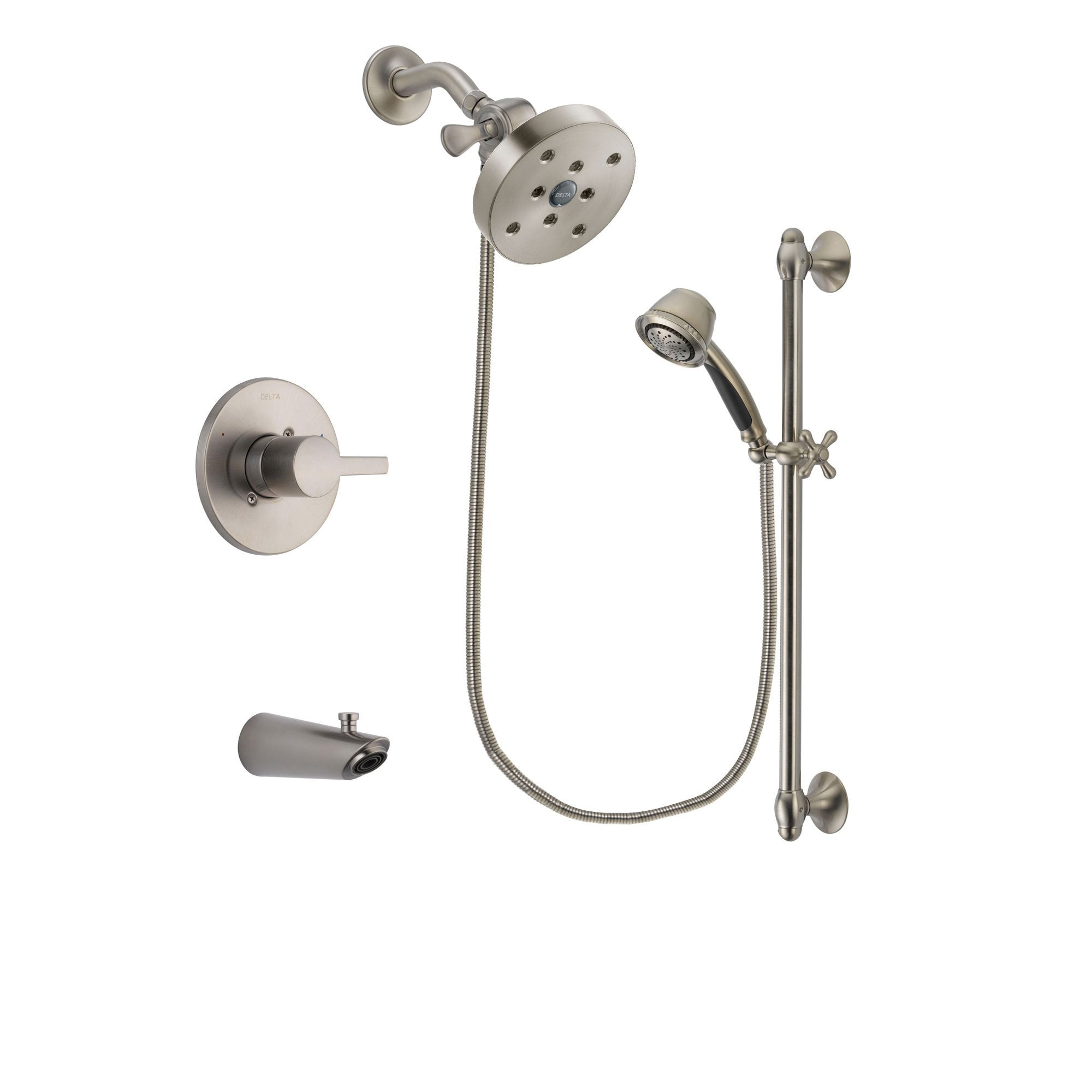 Delta Compel Stainless Steel Finish Tub and Shower System w/Hand Showe ...