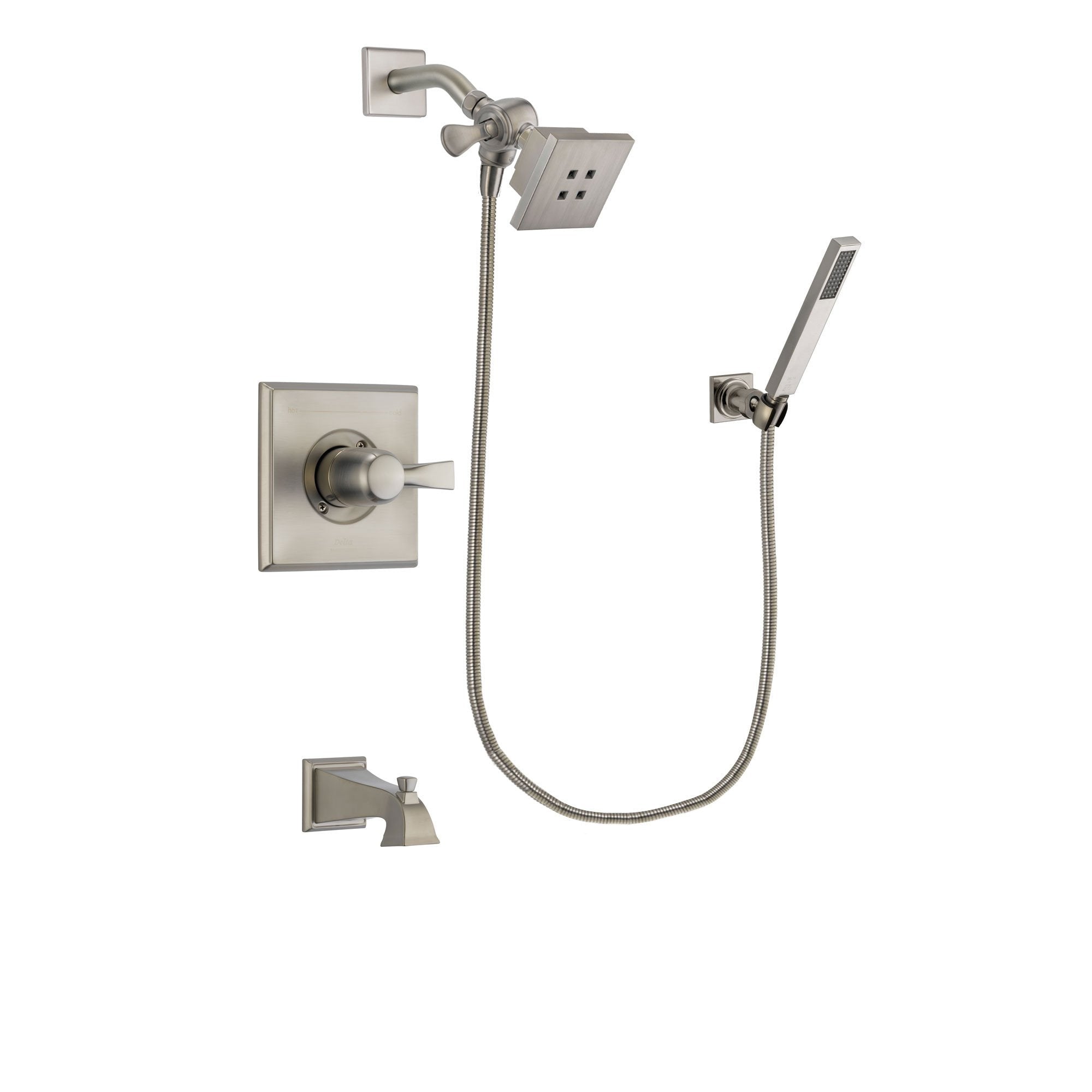 Delta Dryden Stainless Steel Finish Tub and Shower Faucet System Packa ...