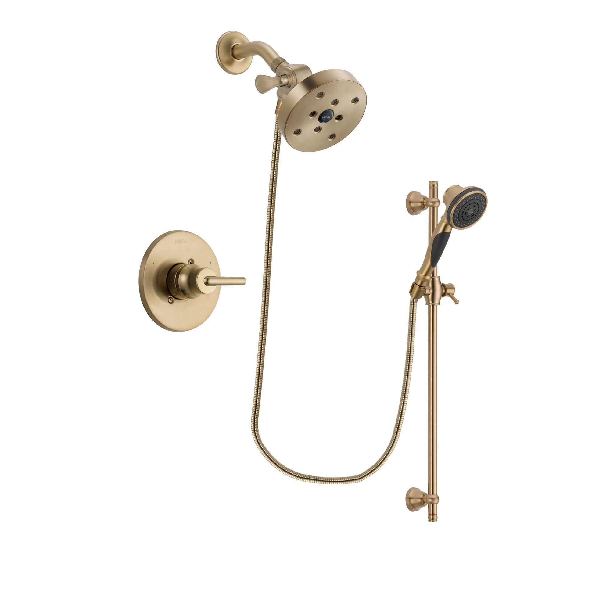 Delta Trinsic Champagne Bronze Shower Faucet System with Hand Shower D ...