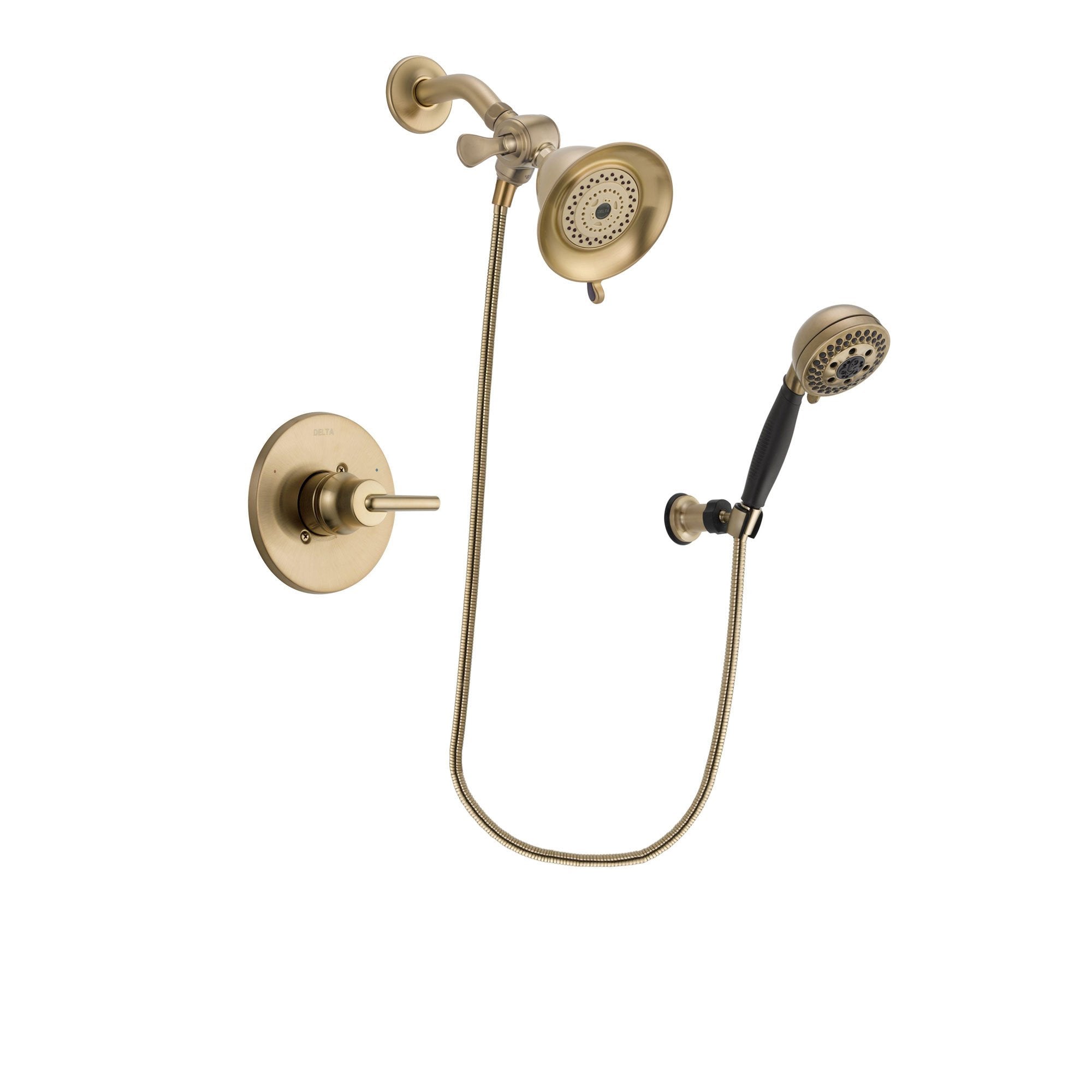 Delta Trinsic Champagne Bronze Finish Shower Faucet System Package wit ...
