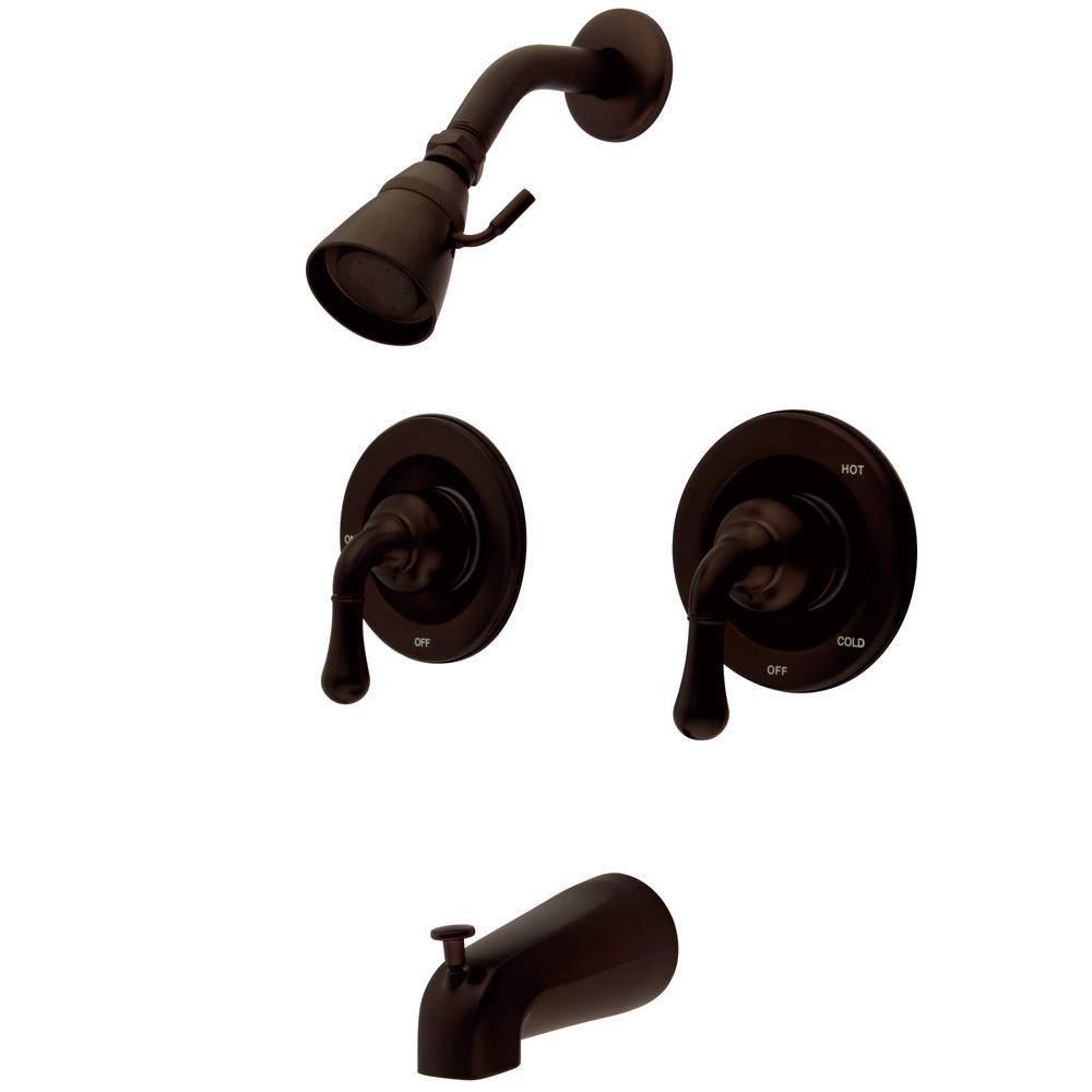 Kingston Oil Rubbed Bronze 2 Handle Tub and Shower Combination Faucet ...