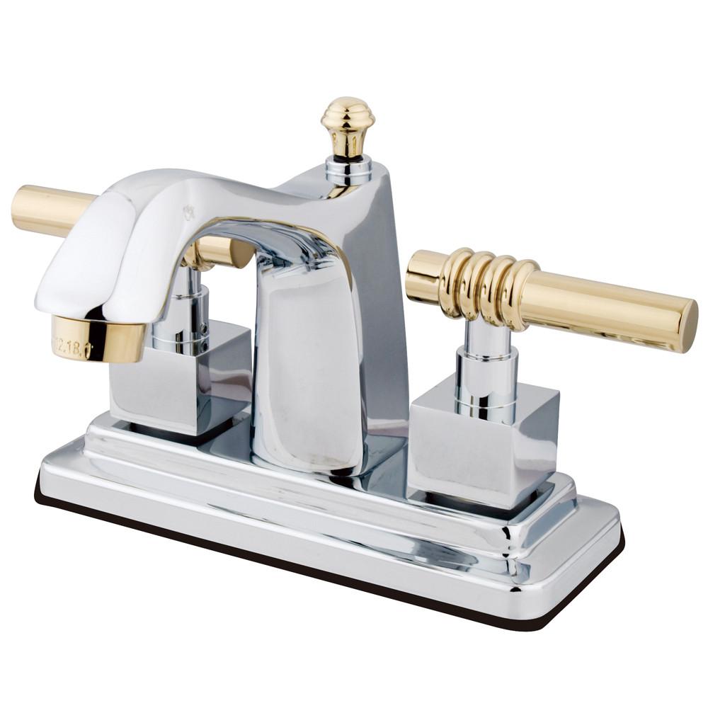 Kingston Brass Chrome/Polished Brass Centerset Bathroom Faucet w Pop-u ...