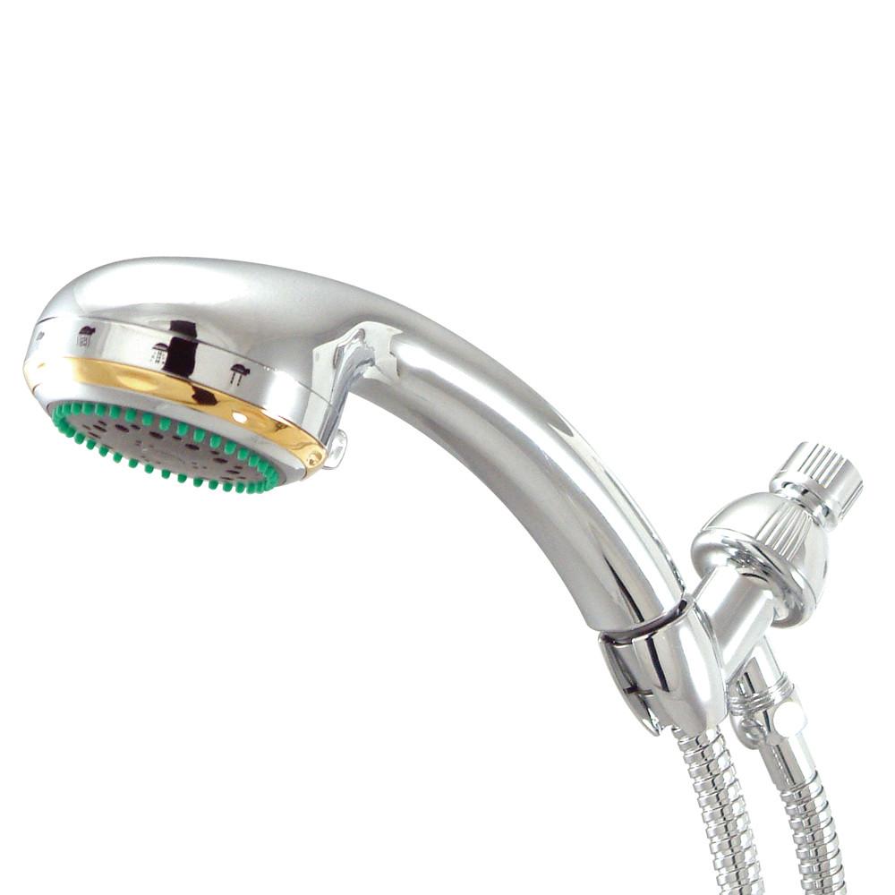 Chrome / Polished Brass 6 Function Hand Shower w Stainless Steel Hose ...