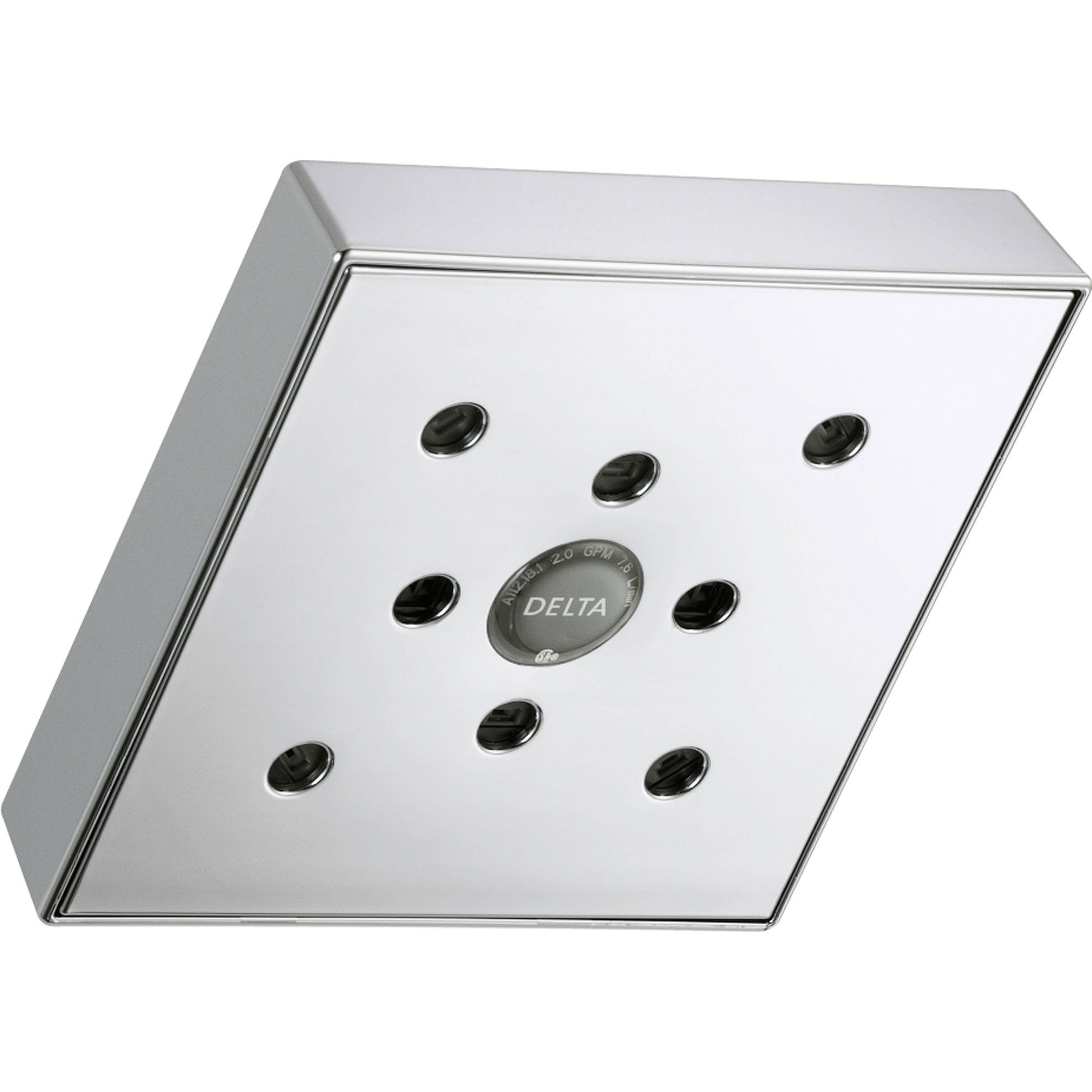 Delta Modern Square Chrome Shower Head with H2OKinetic Technology 5730 ...