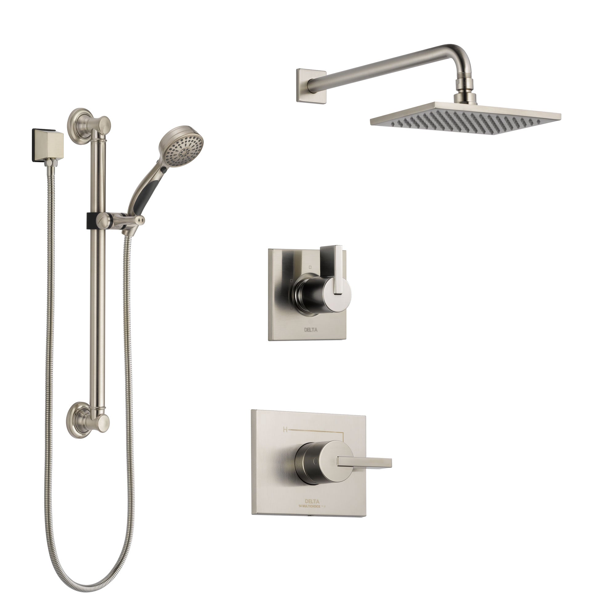 Delta Vero Stainless Steel Finish Shower System with Control Handle, 3 ...