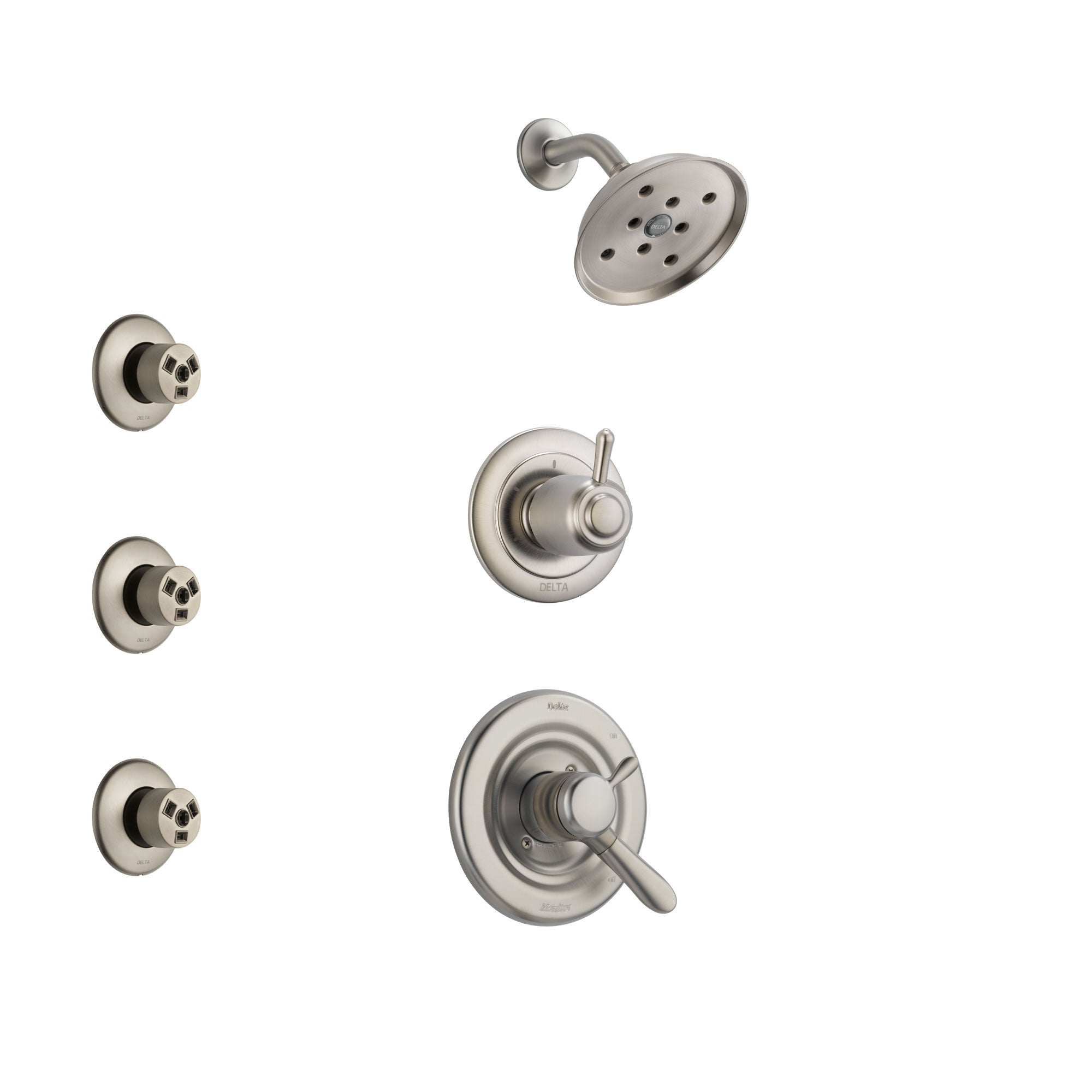 Delta Lahara Stainless Steel Finish Shower System with Dual Control Ha ...