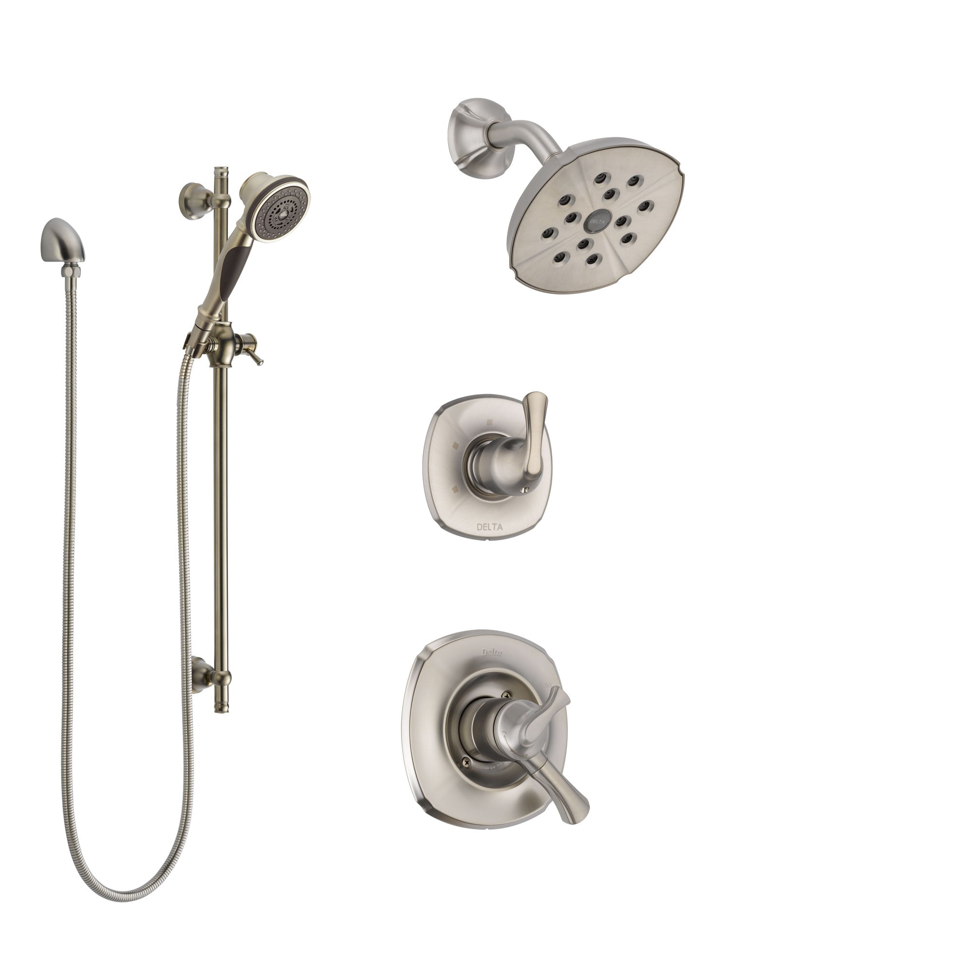 Delta Addison Stainless Steel Finish Shower System with Dual Control H ...