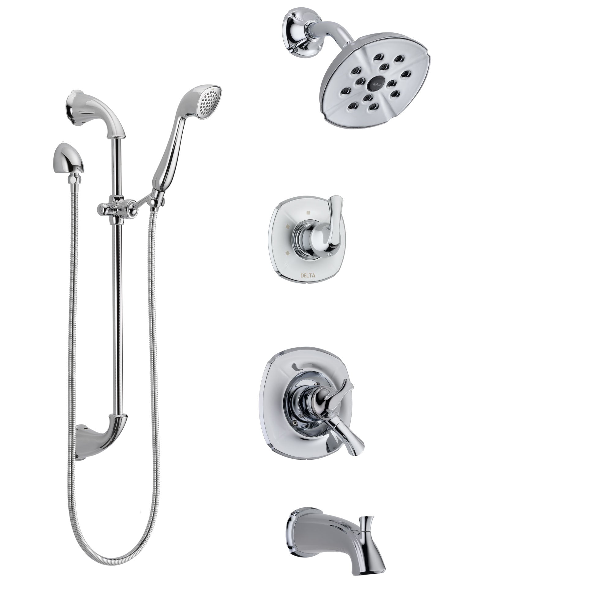 Delta Addison Chrome Finish Tub and Shower System with Dual Control Ha ...