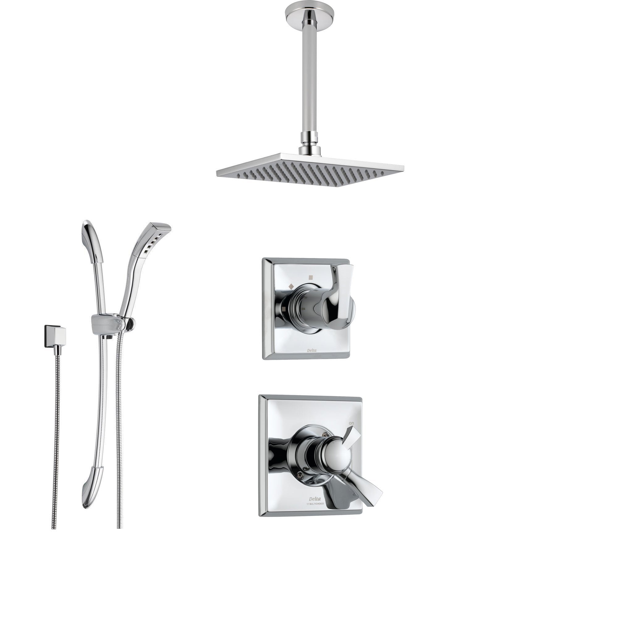 Delta Dryden Chrome Shower System with Dual Control Shower Handle, 3-s ...