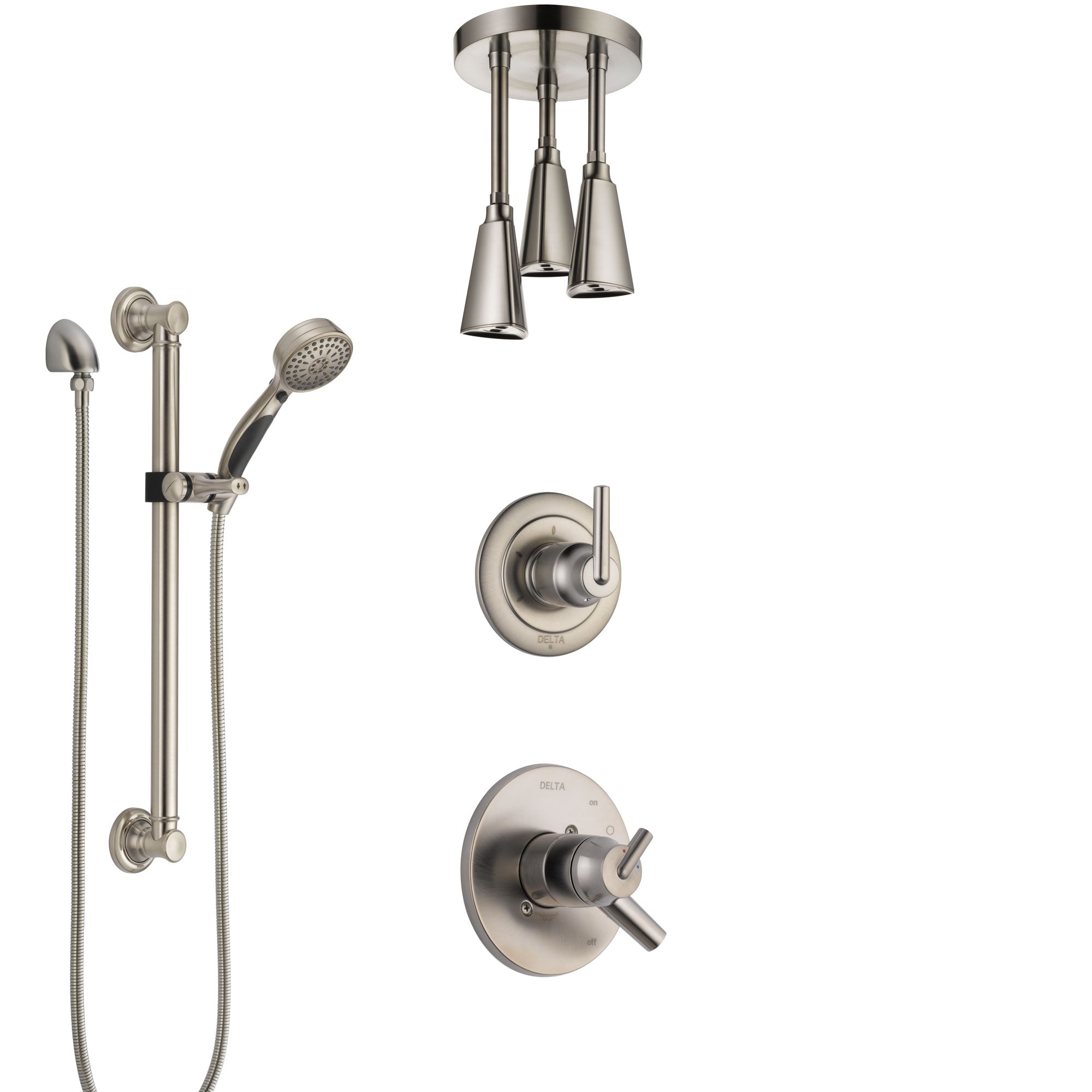 Delta Trinsic Dual Control Handle Stainless Steel Finish Shower System ...