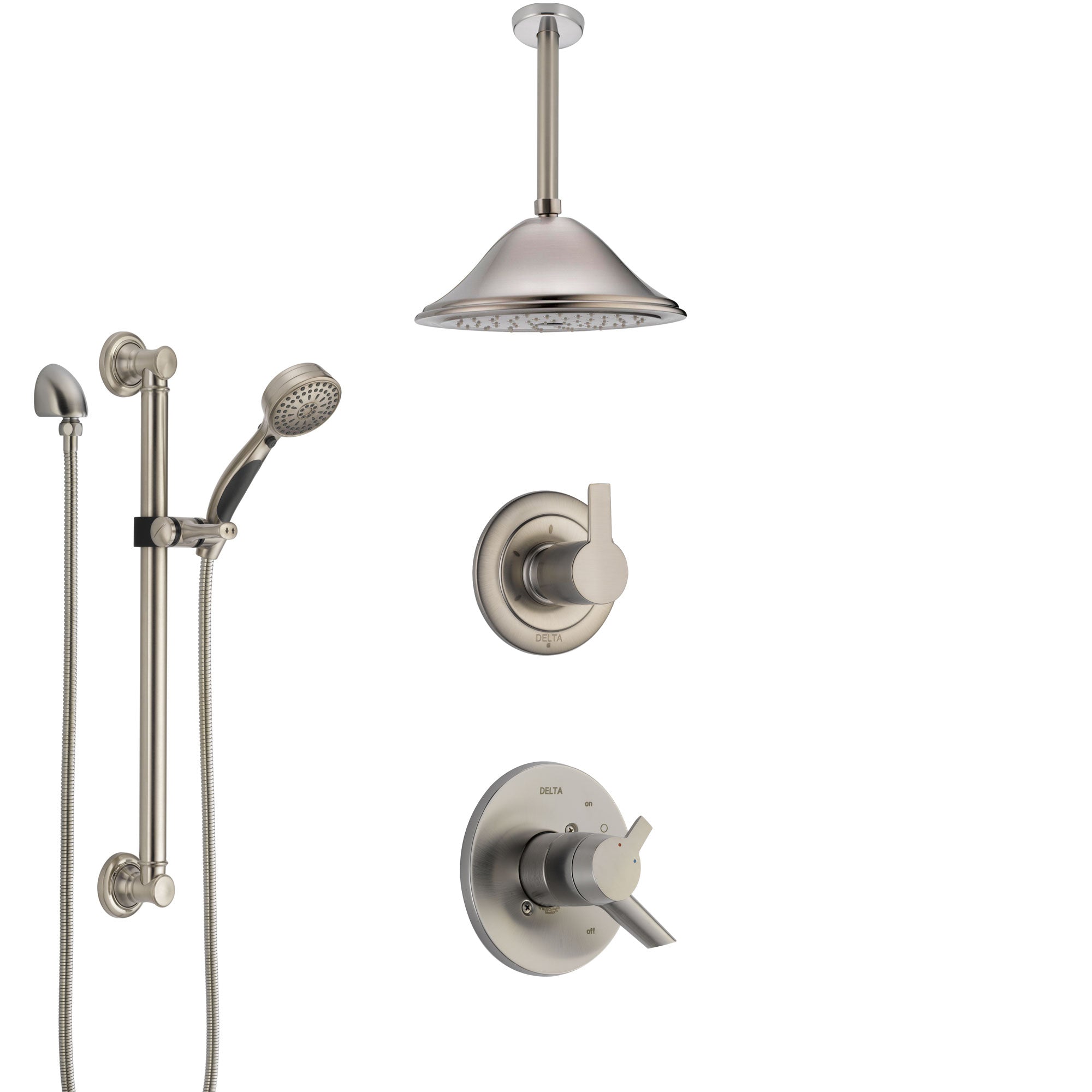 Delta Compel Dual Control Handle Stainless Steel Finish Shower System ...