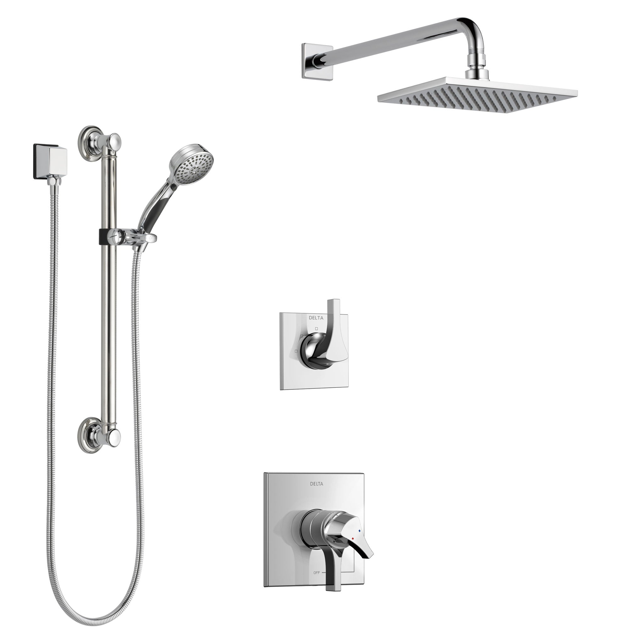 Delta Zura Chrome Finish Shower System with Dual Control Handle, 3-Set ...