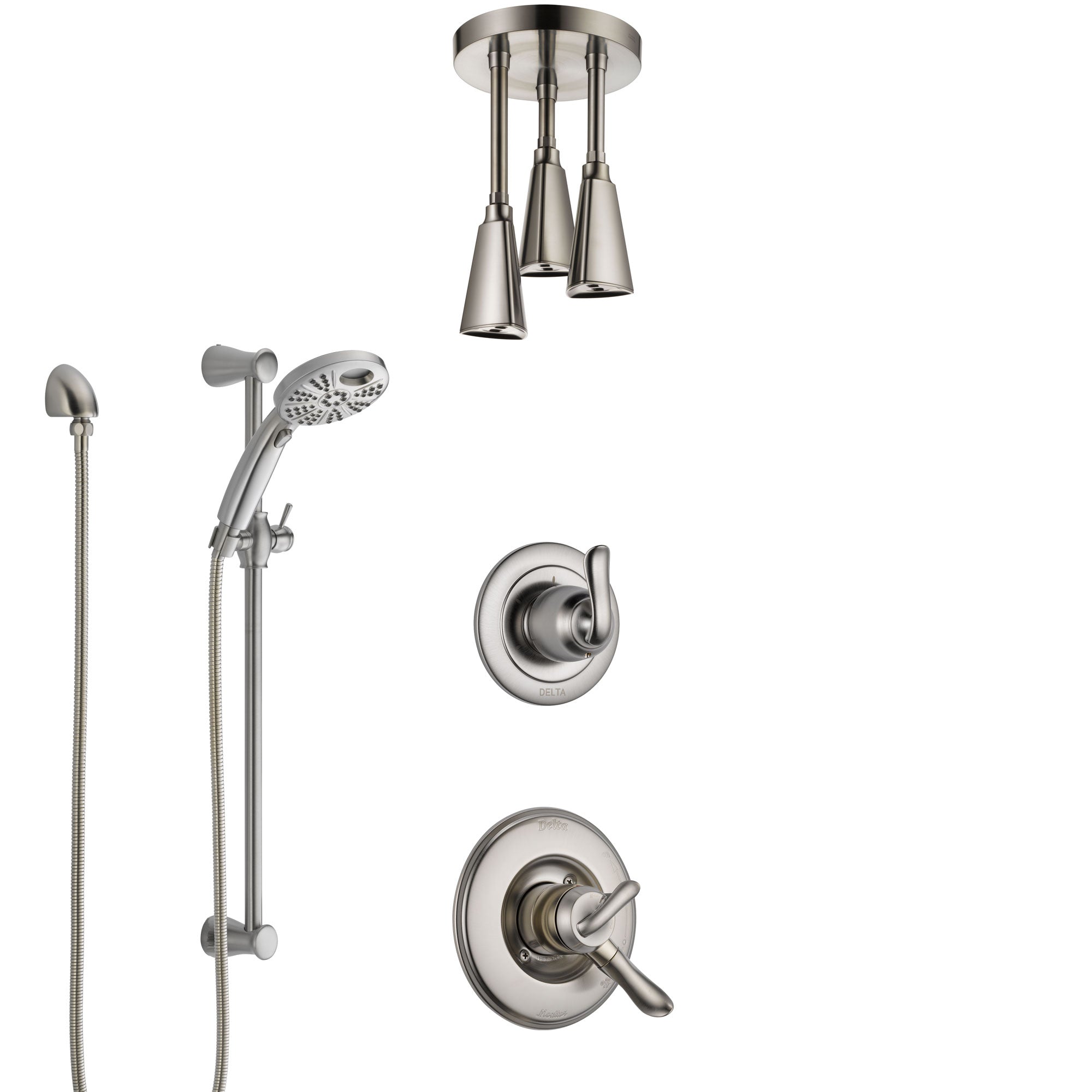 Delta Linden Dual Control Handle Stainless Steel Finish Shower System ...