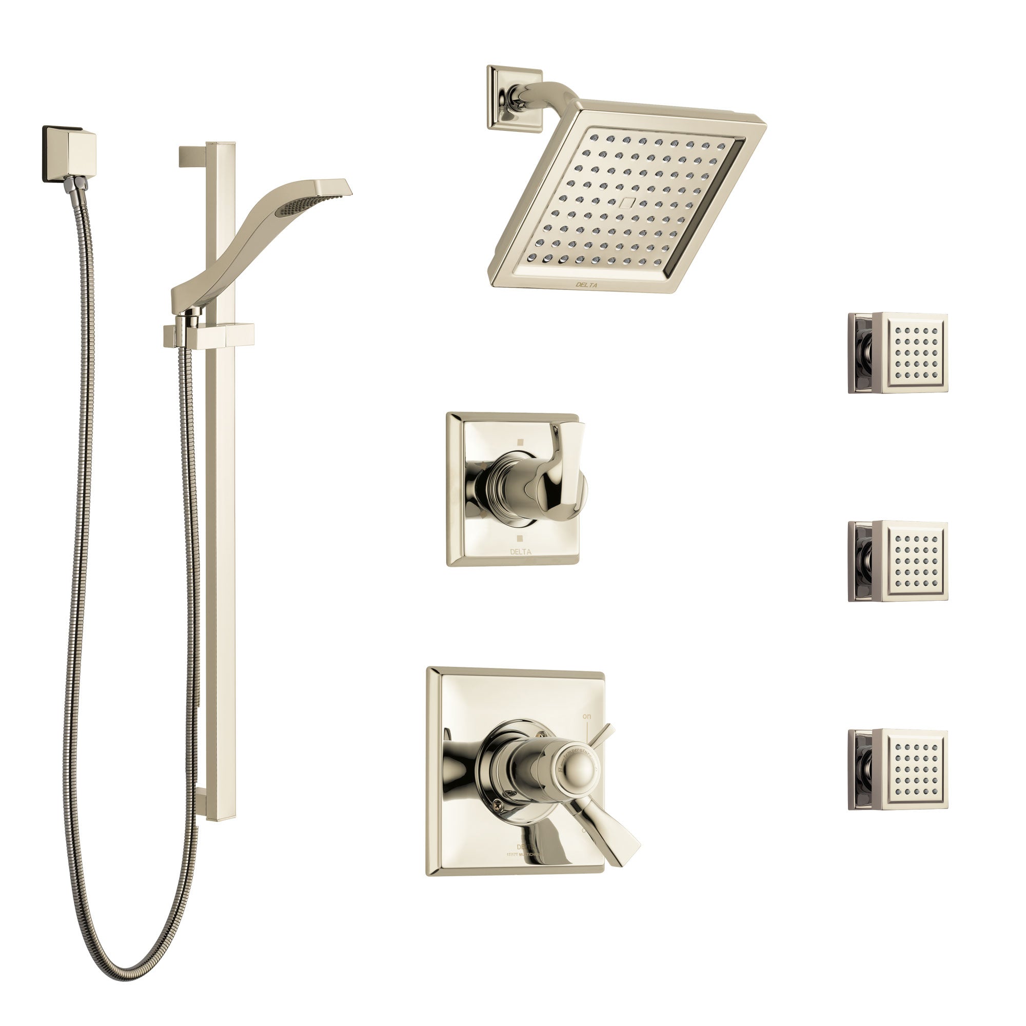 Delta Dryden Polished Nickel Shower System with Dual Thermostatic Cont ...
