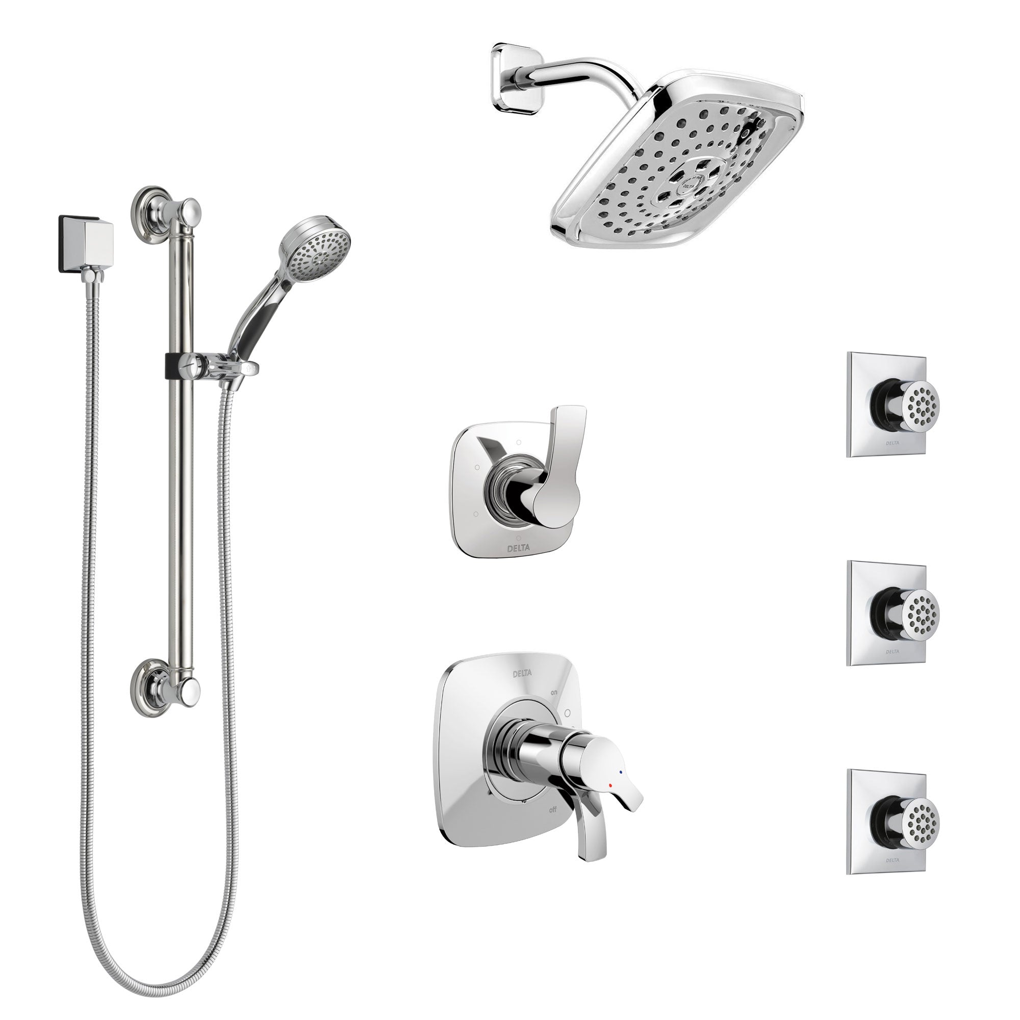 Delta Tesla Chrome Shower System with Dual Thermostatic Control, Diver ...