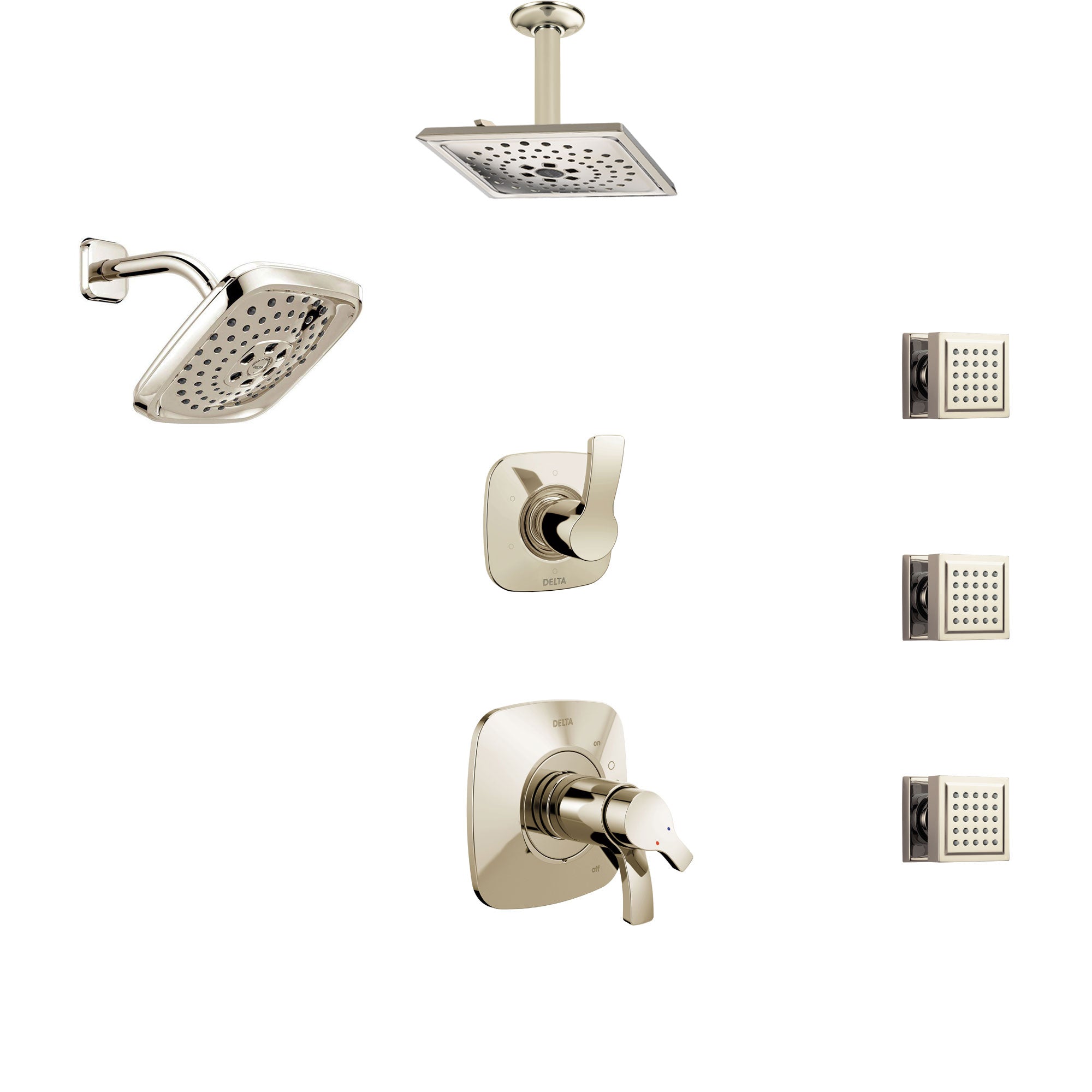 Delta Tesla Polished Nickel Shower System with Dual Thermostatic Contr ...
