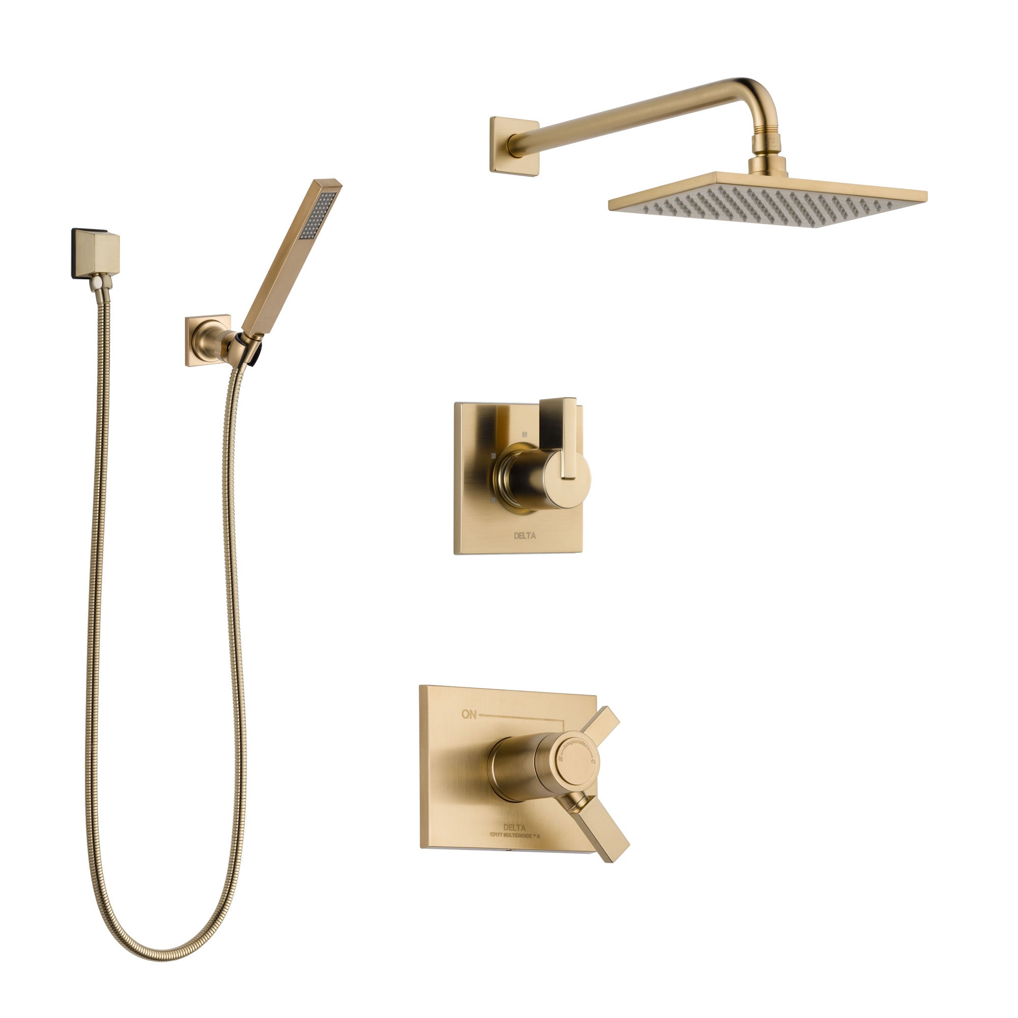 Delta Vero Champagne Bronze Shower System with Dual Thermostatic Contr ...