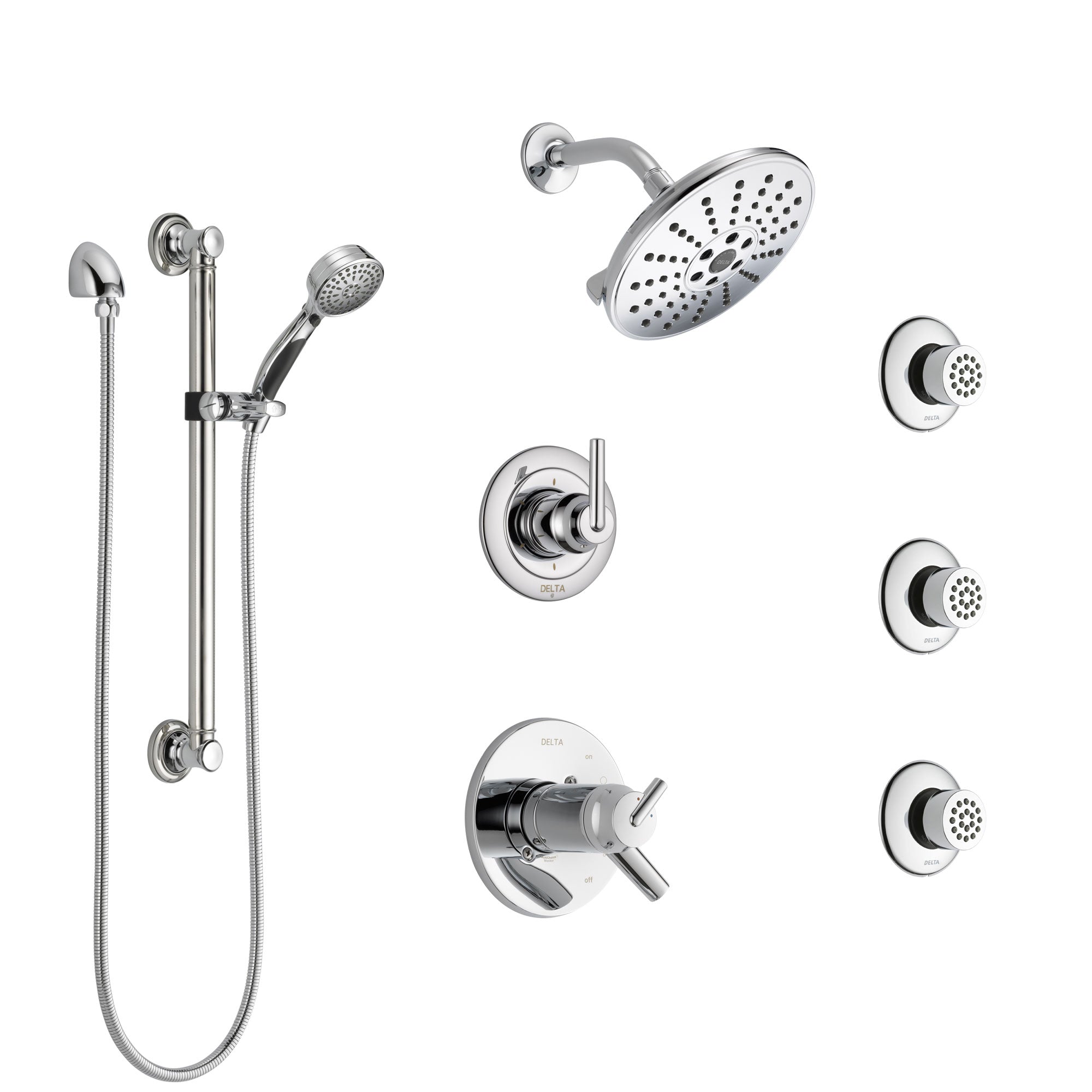 Delta Trinsic Chrome Shower System with Dual Thermostatic Control, Div ...