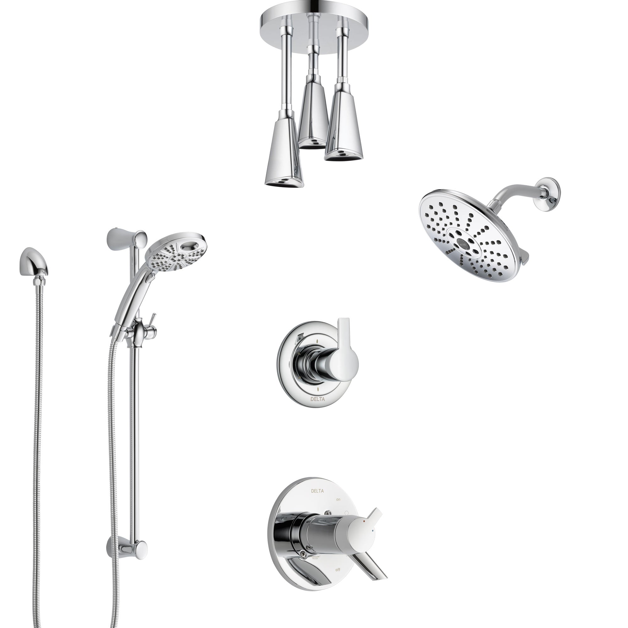 Delta Compel Chrome Dual Thermostatic Control Shower System, 6-Setting ...
