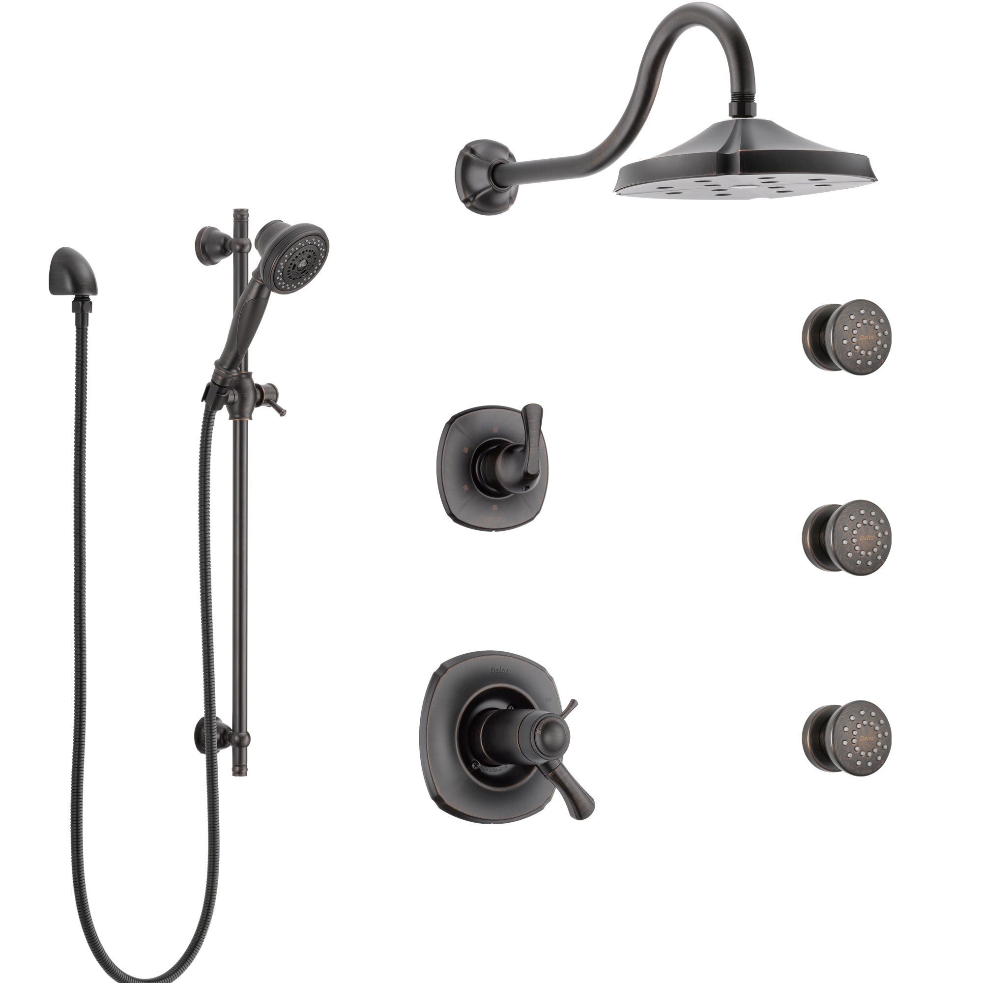 Delta Addison Venetian Bronze Shower System with Dual Thermostatic Con ...
