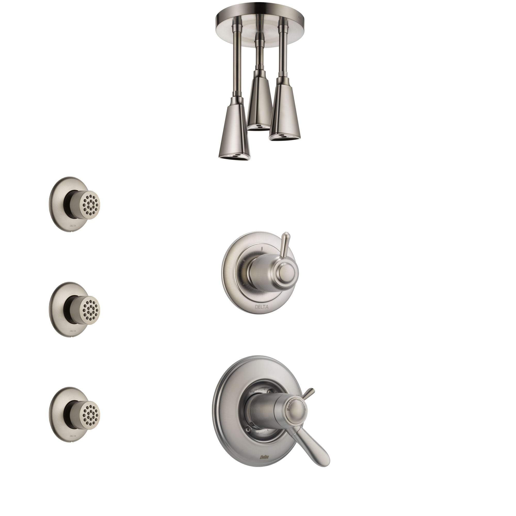 Delta Lahara Dual Thermostatic Control Handle Stainless Steel Finish S ...