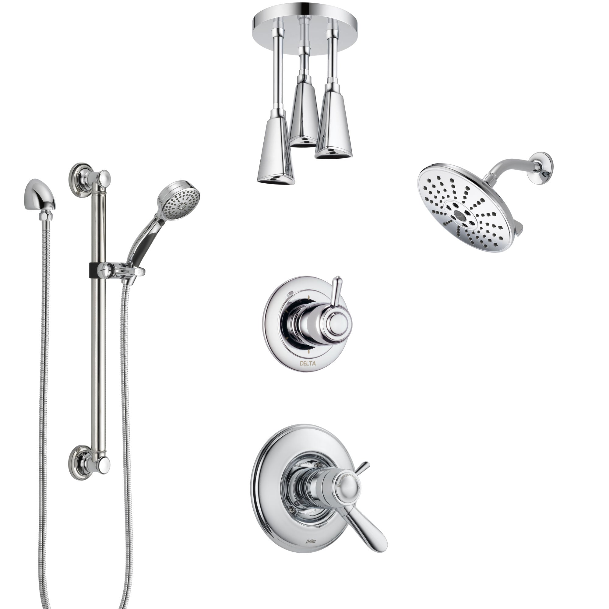 Delta Lahara Chrome Shower System with Dual Thermostatic Control, Dive ...