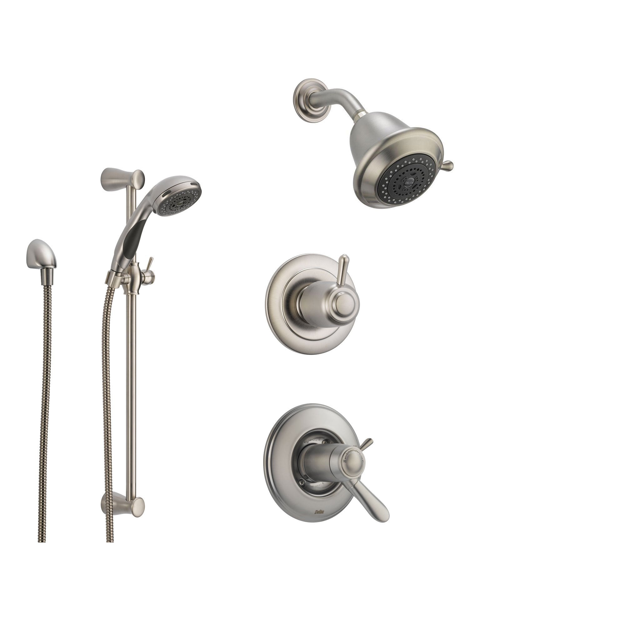 Delta Lahara Stainless Steel Shower System with Thermostatic Shower Ha ...
