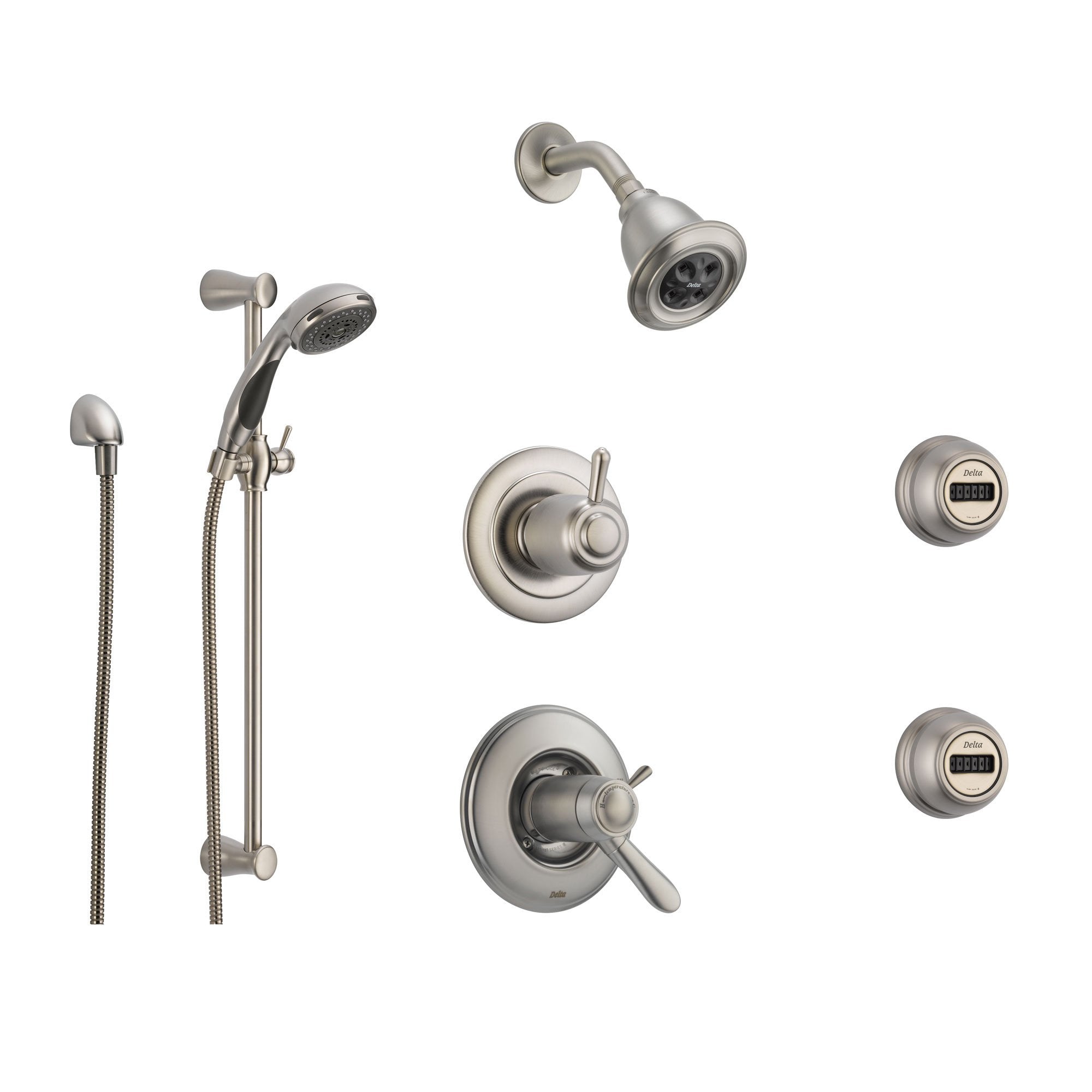 Delta Lahara Stainless Steel Shower System with Thermostatic Shower Ha ...