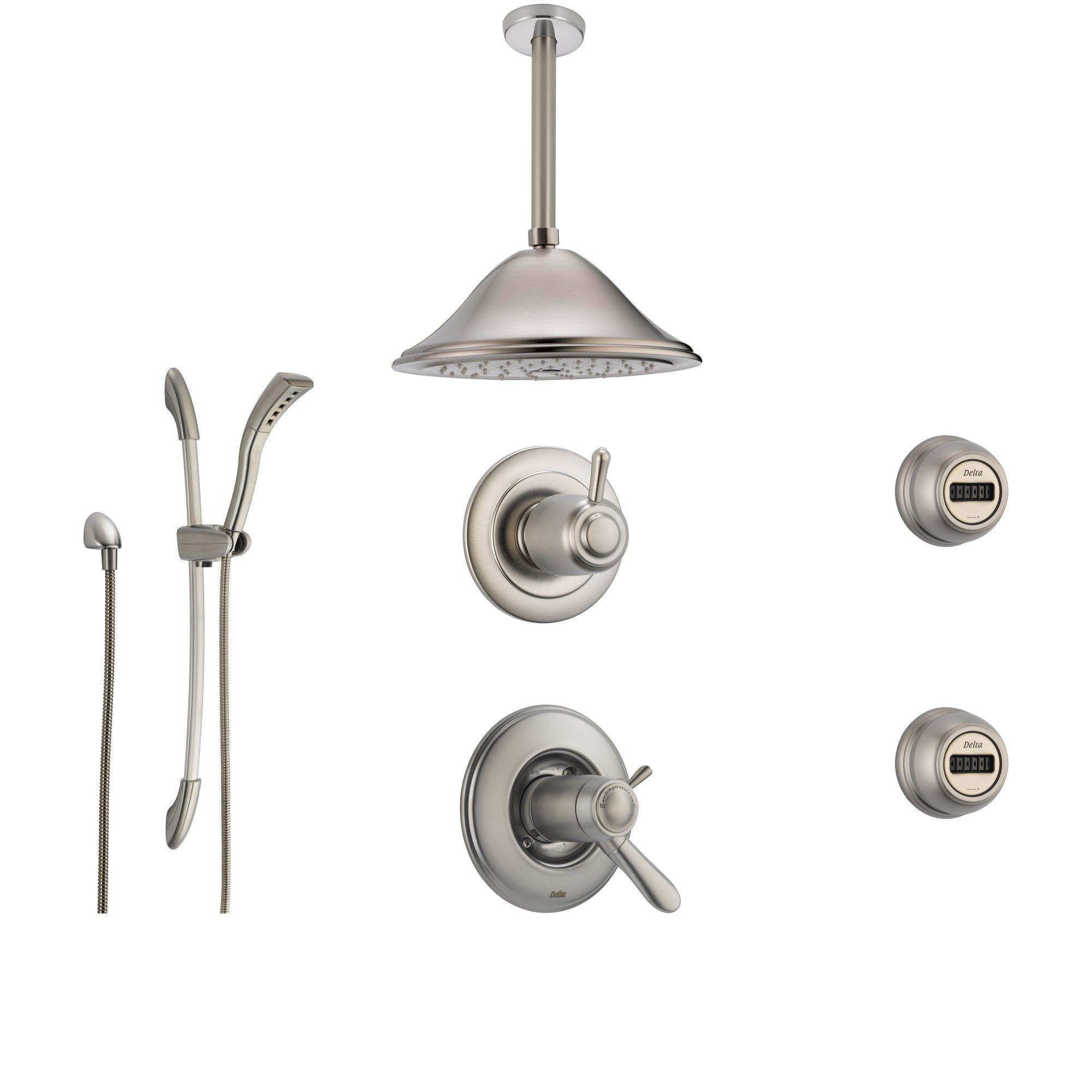 Delta Lahara Stainless Steel Shower System with Thermostatic Shower Ha ...