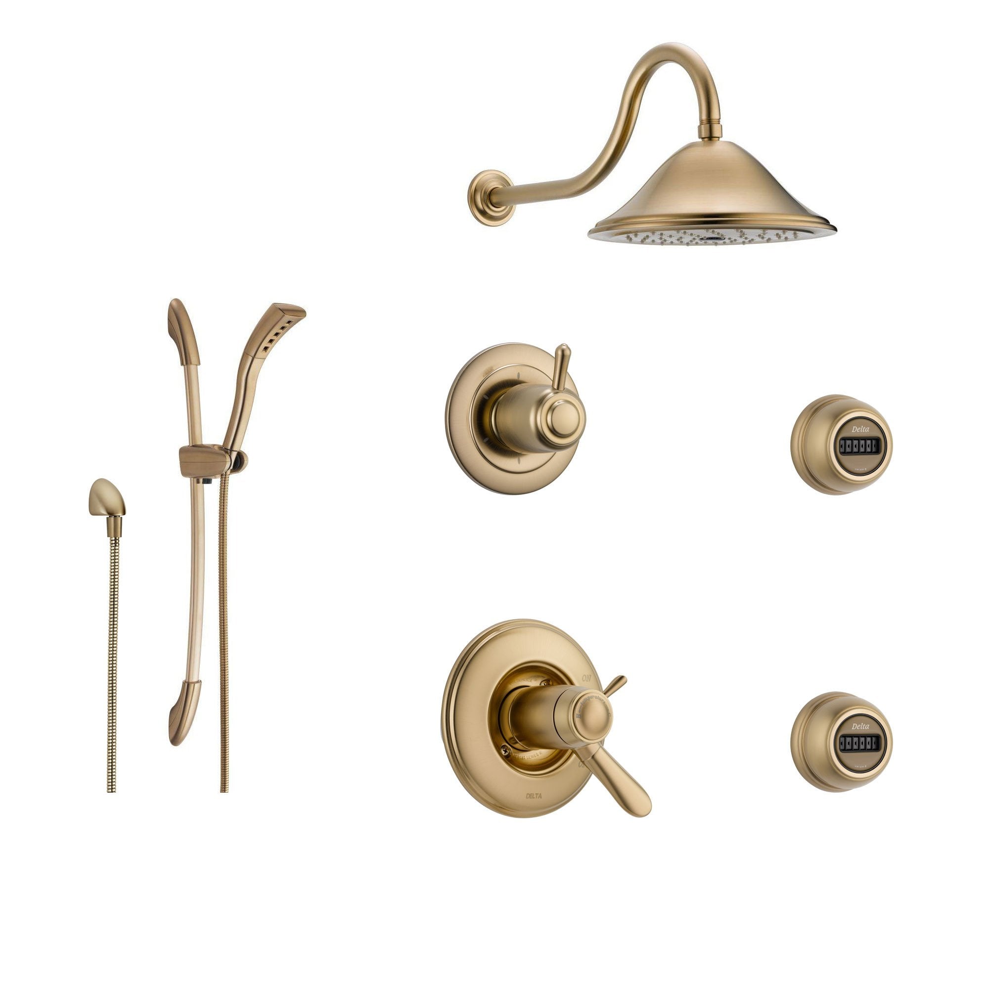 Delta Lahara Champagne Bronze Shower System with Thermostatic Shower H ...