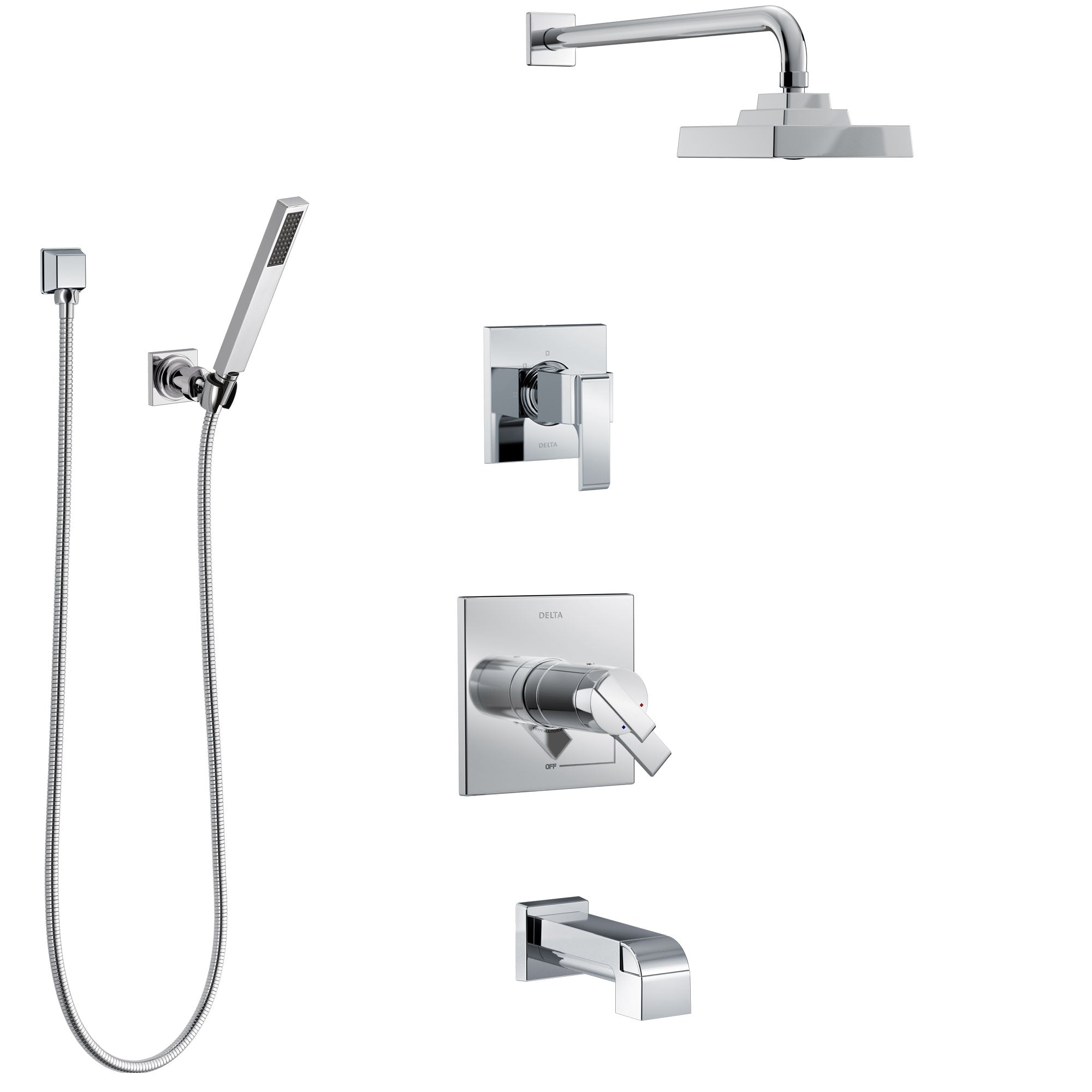 Delta Ara Chrome Tub and Shower System with Dual Thermostatic Control ...