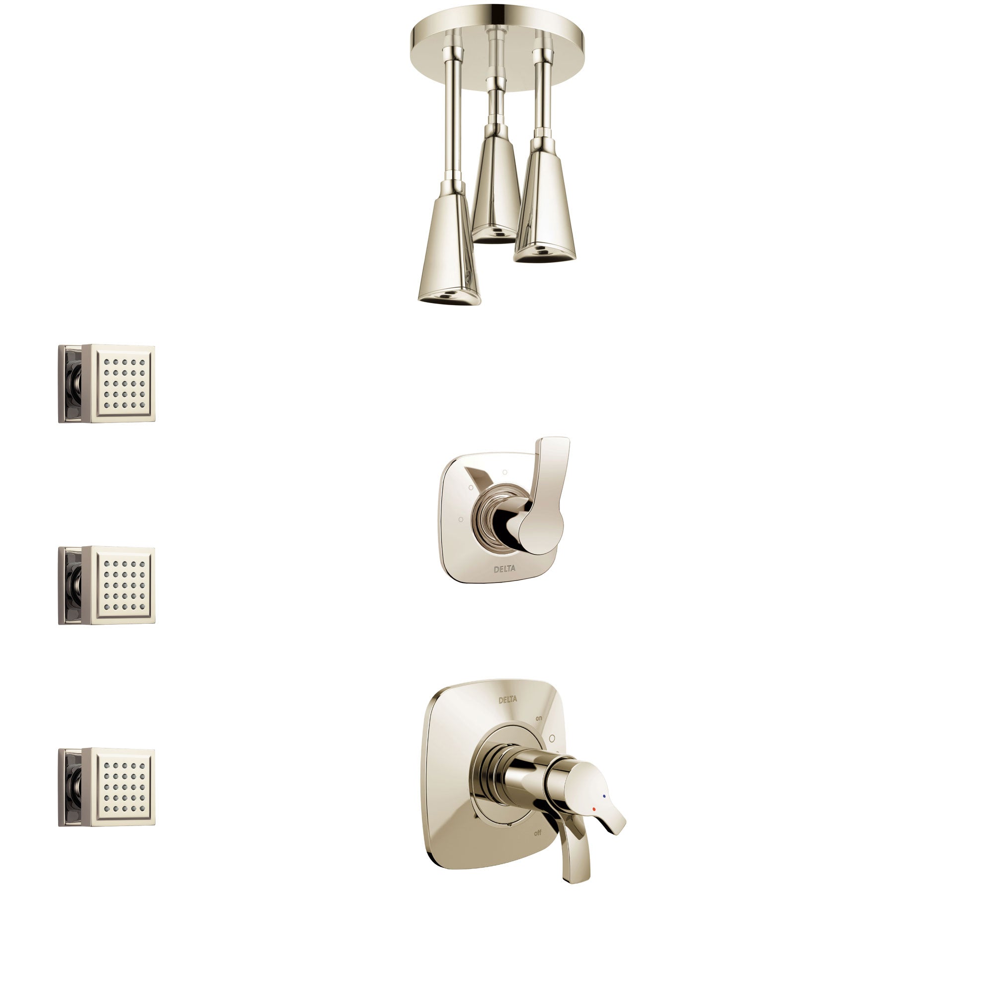 Delta Tesla Polished Nickel Shower System with Dual Thermostatic Contr ...