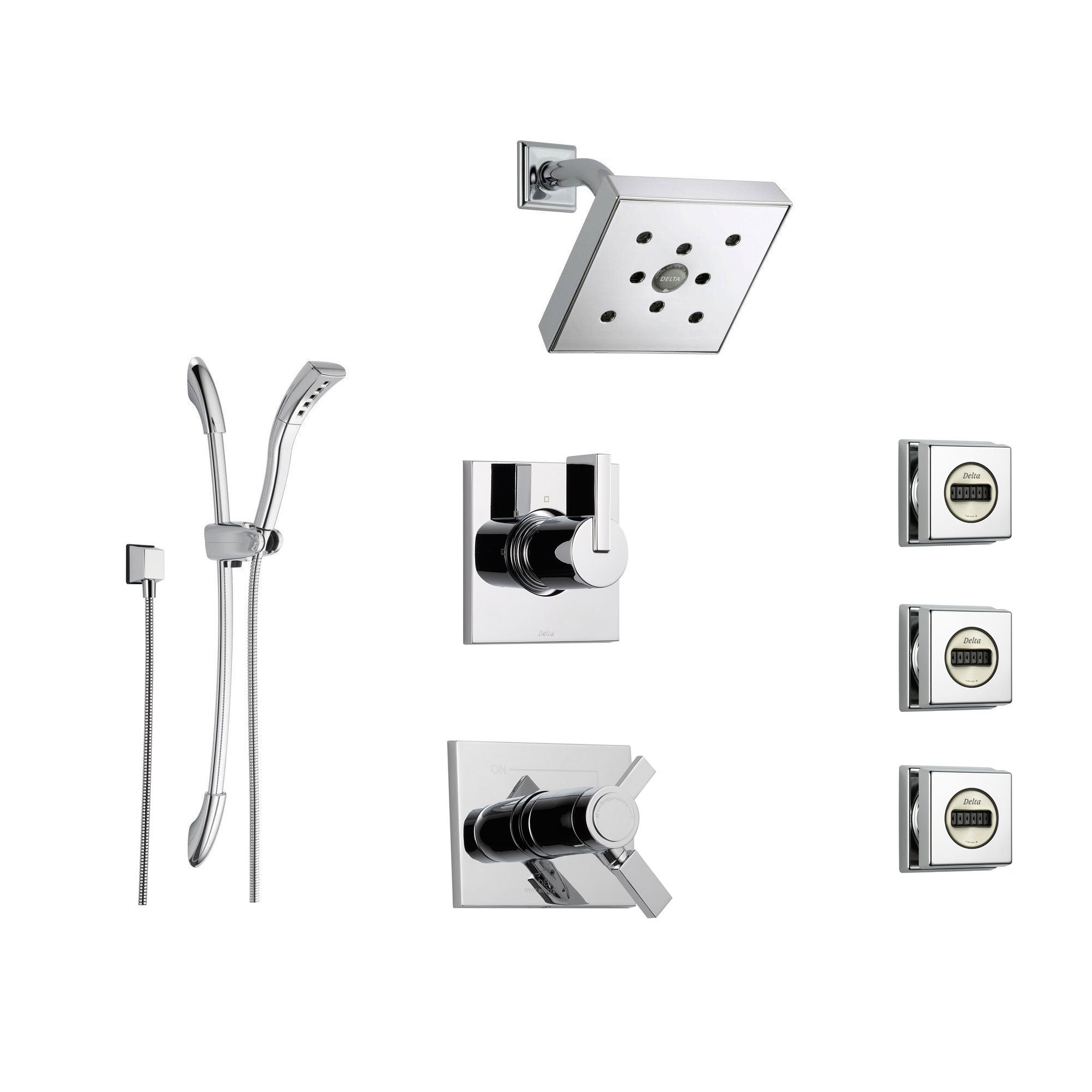 Delta Vero Chrome Shower System with Thermostatic Shower Handle, 6-set ...