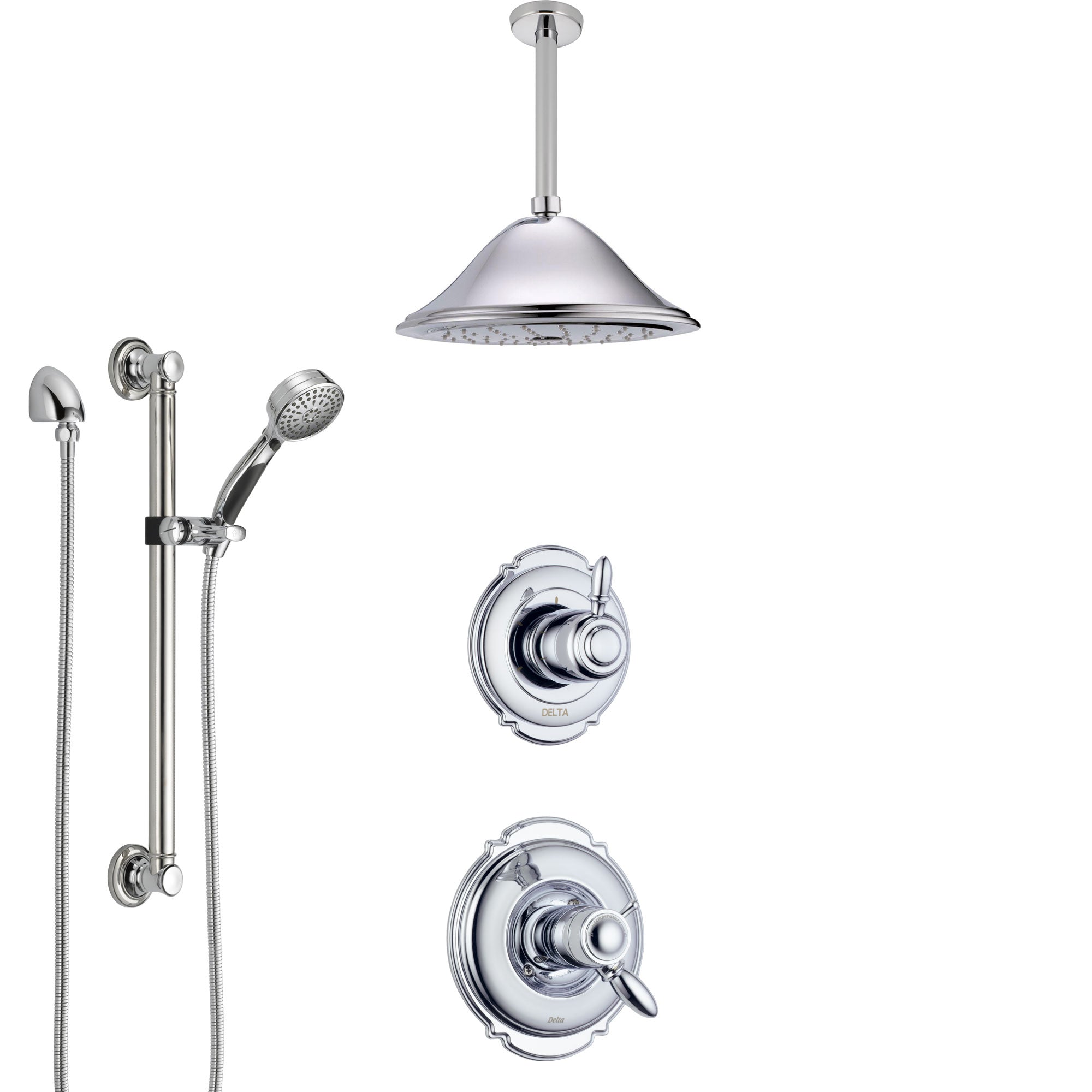 Delta Victorian Chrome Shower System with Dual Thermostatic Control, D ...
