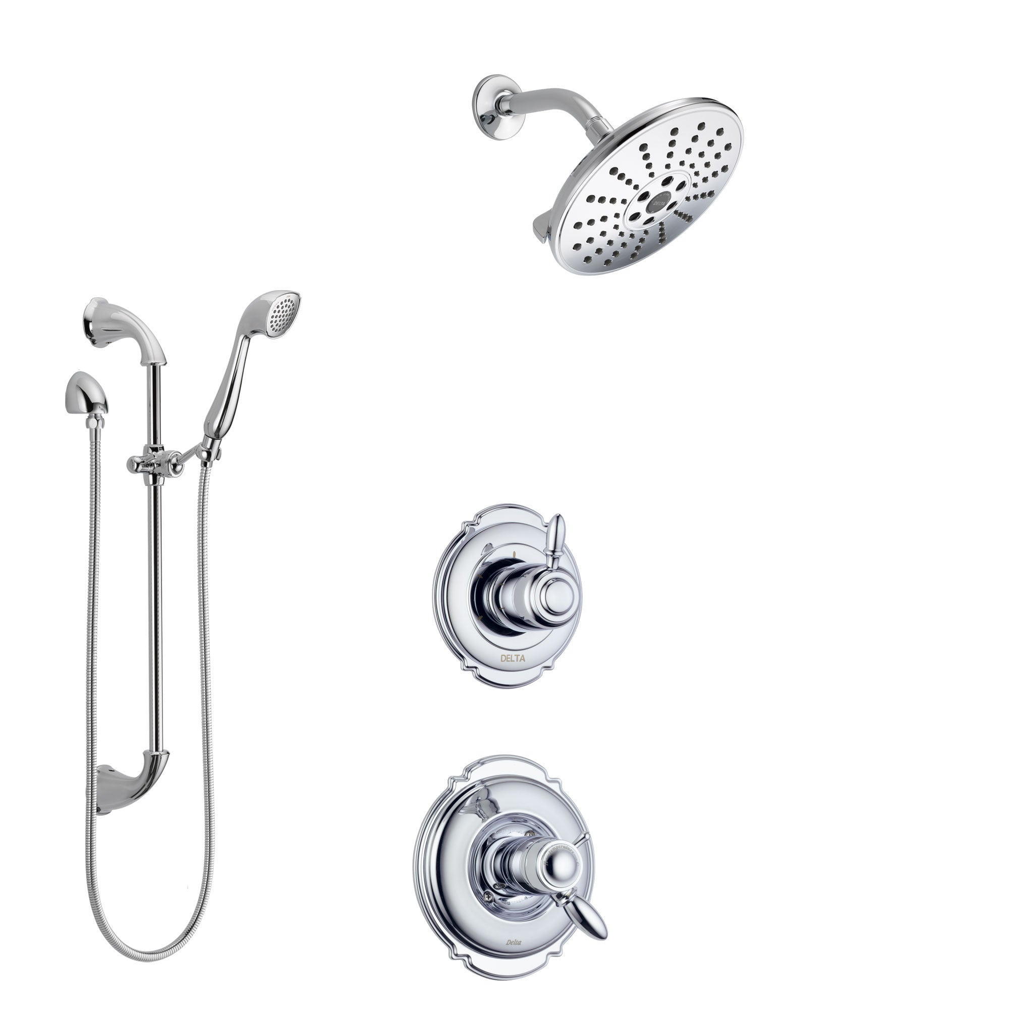 Delta Victorian Chrome Finish Shower System with Dual Thermostatic Con ...