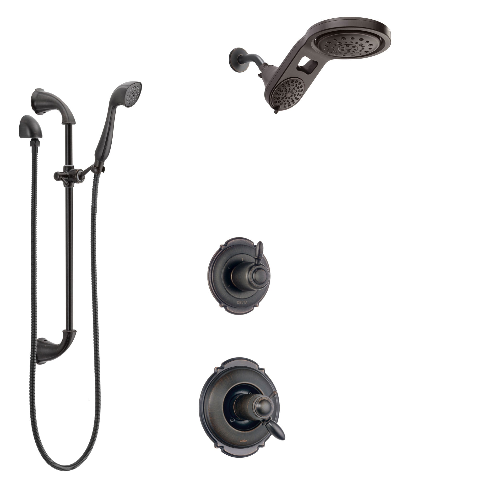 Delta Victorian Venetian Bronze Shower System with Dual Thermostatic C ...