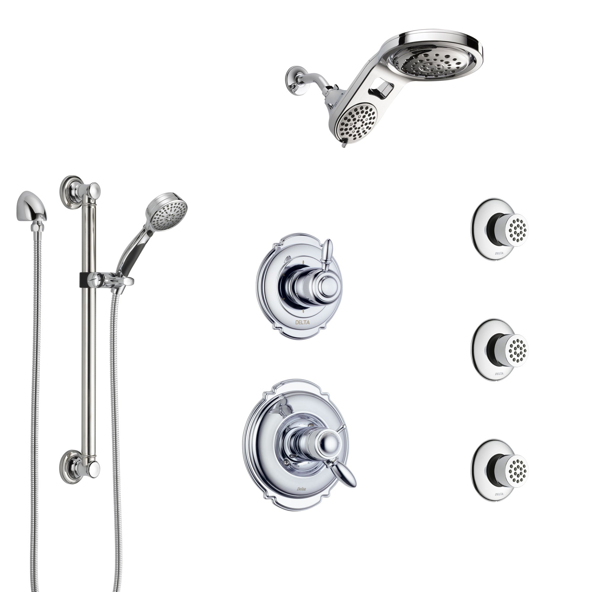 Delta Victorian Chrome Shower System with Dual Thermostatic Control, D ...