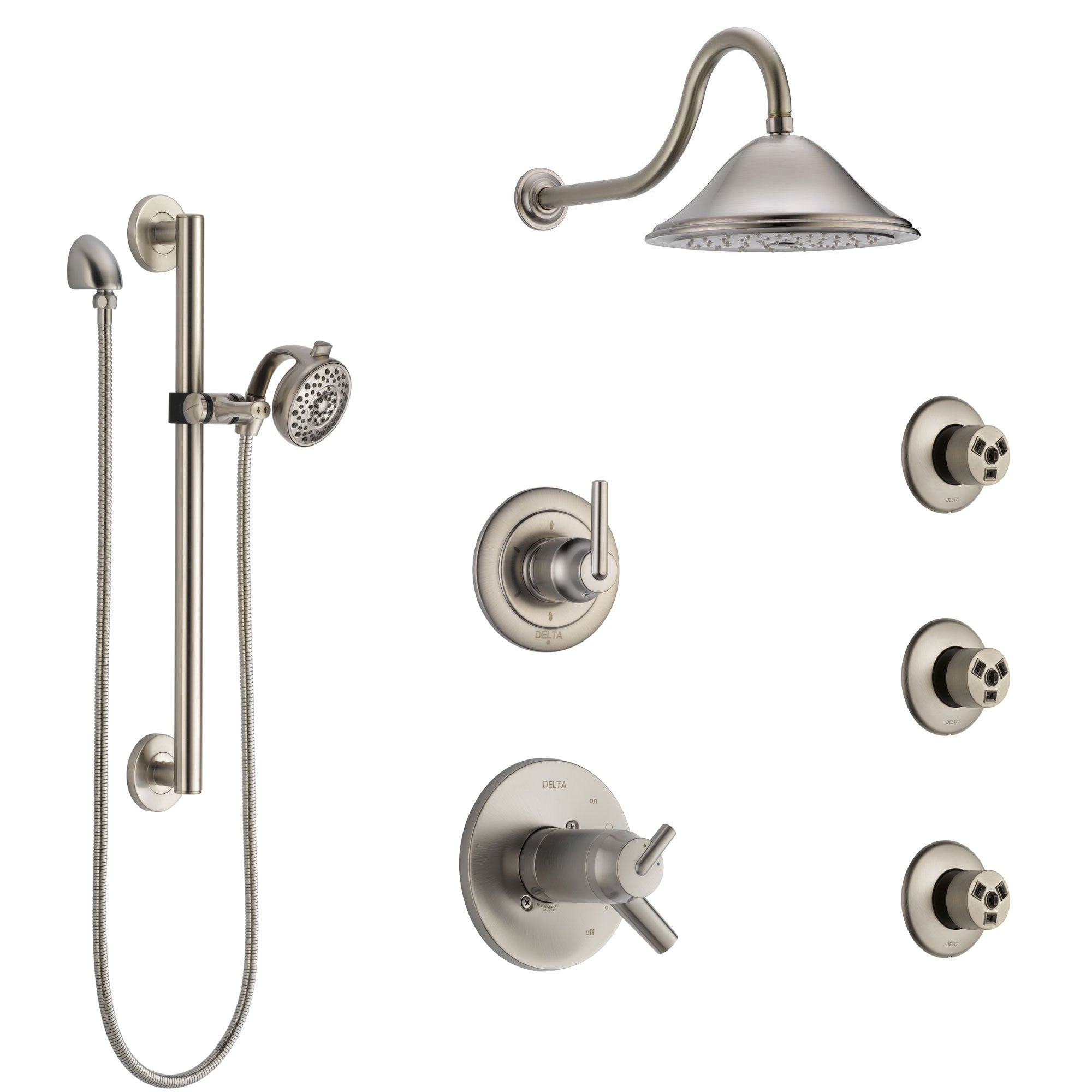 Delta Trinsic Dual Thermostatic Control Stainless Steel Finish Shower ...