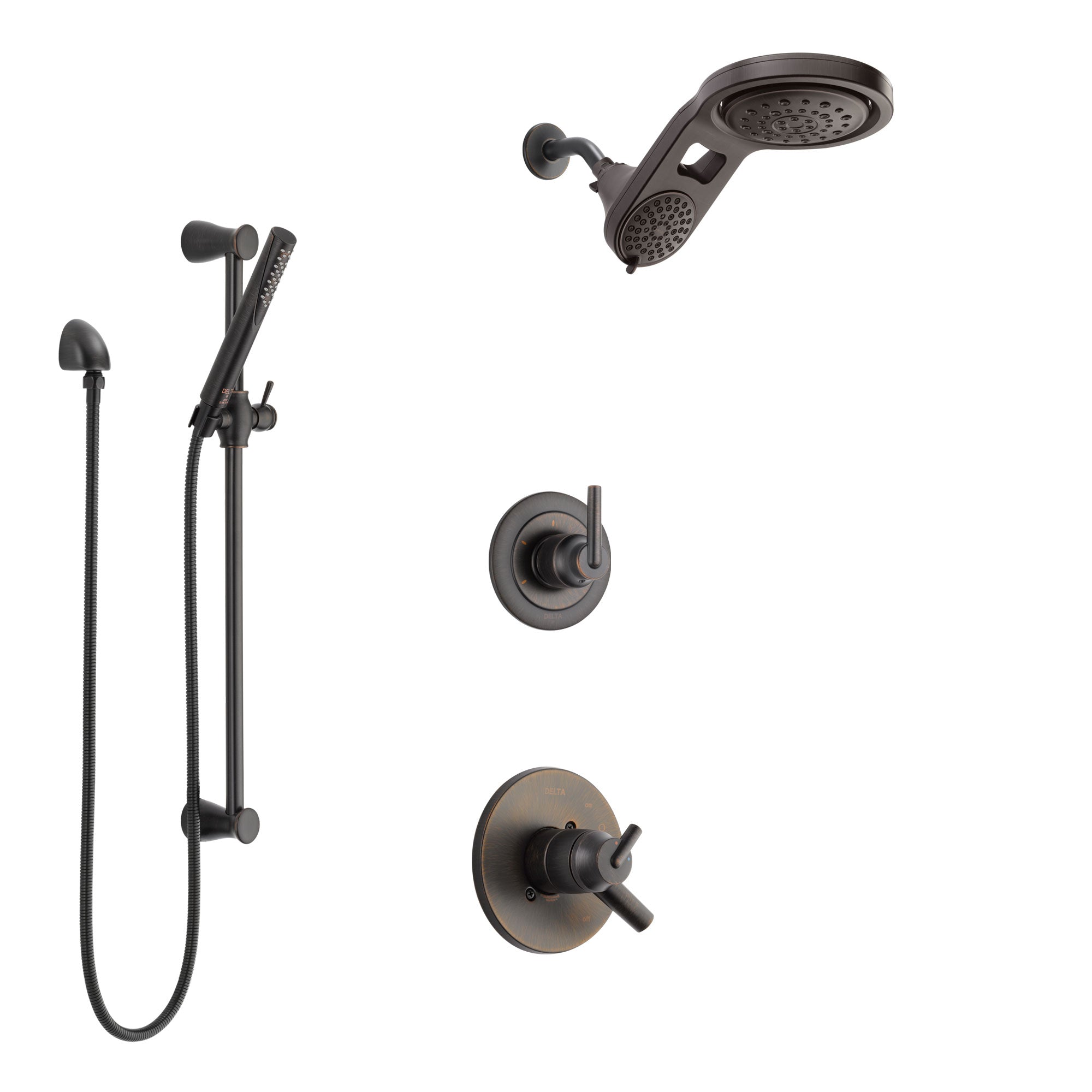 Delta Trinsic Venetian Bronze Shower System with Dual Thermostatic Con ...
